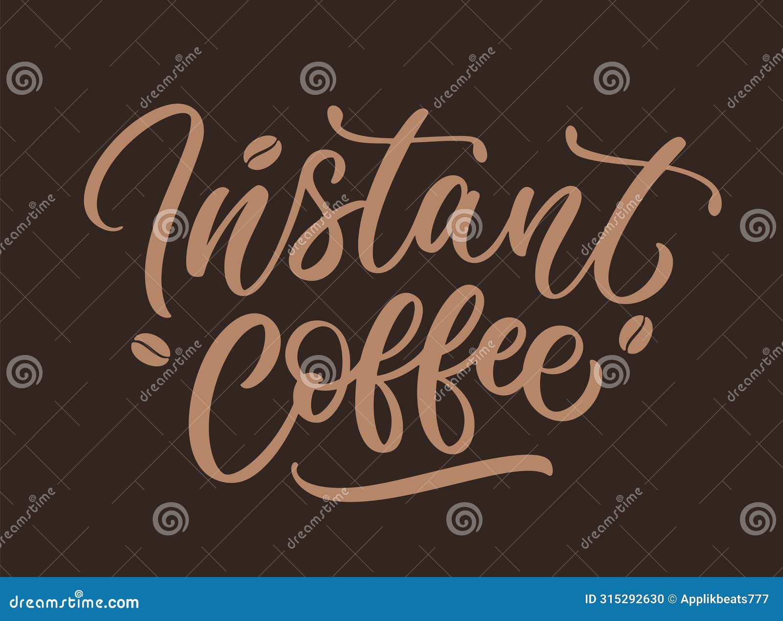 Instant Coffee, Hand Drawn Logo Design Stock Illustration ...
