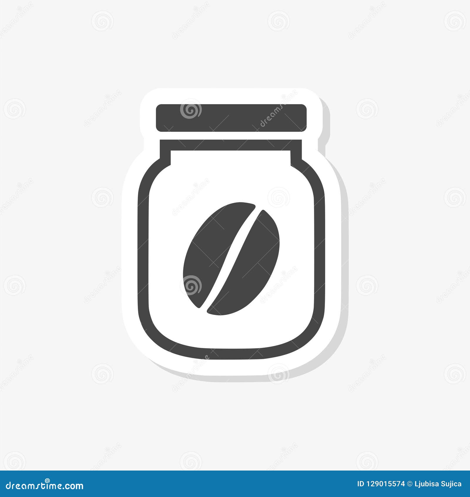 Instant Coffee Jar sticker stock vector. Illustration of glass - 129015574
