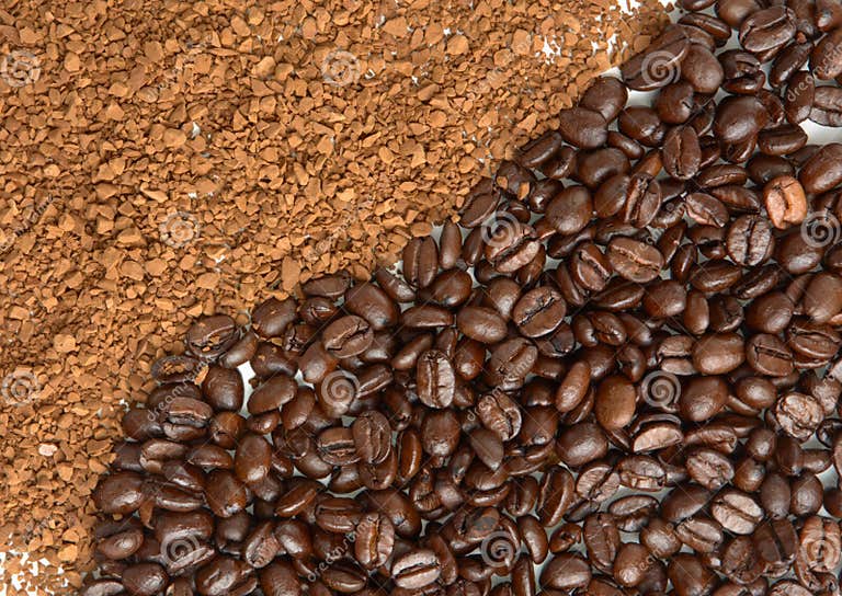 The Instant Coffee Powder and Grain Stock Image - Image of breakfast ...