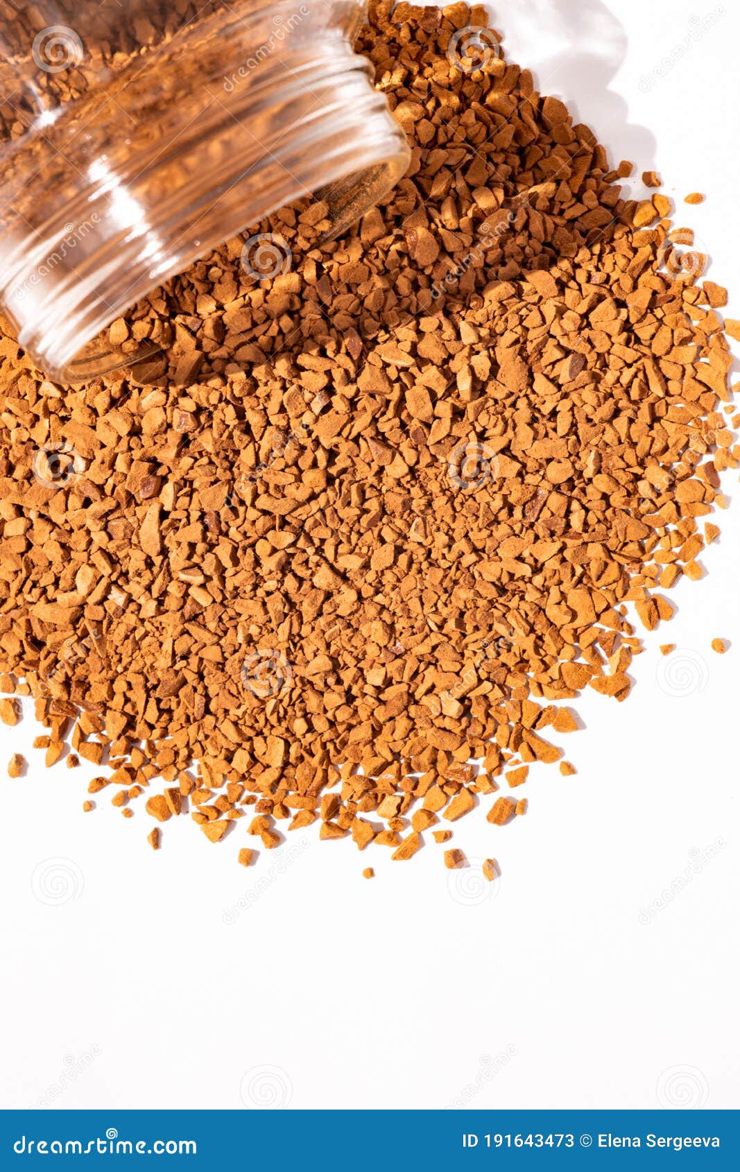 Instant Coffee Granules Scattered from the Can Stock Image - Image of ...
