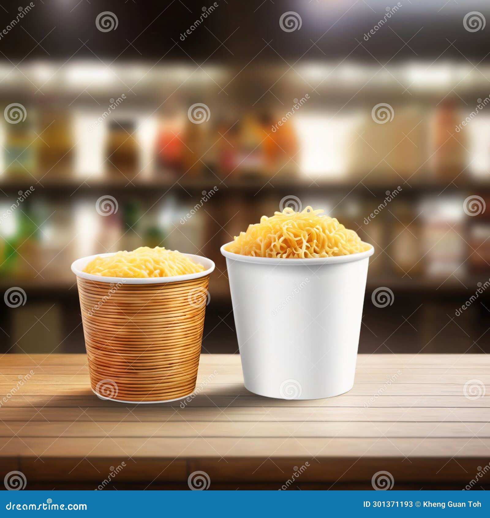 Instant Cup Noodles, Empty Blank Generic Product Packaging Mockup Stock ...