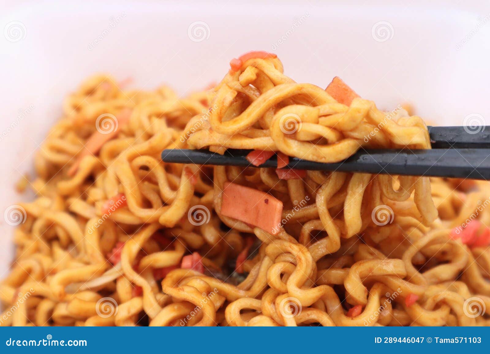 Instant fried noodles stock image. Image of noodles - 289446047