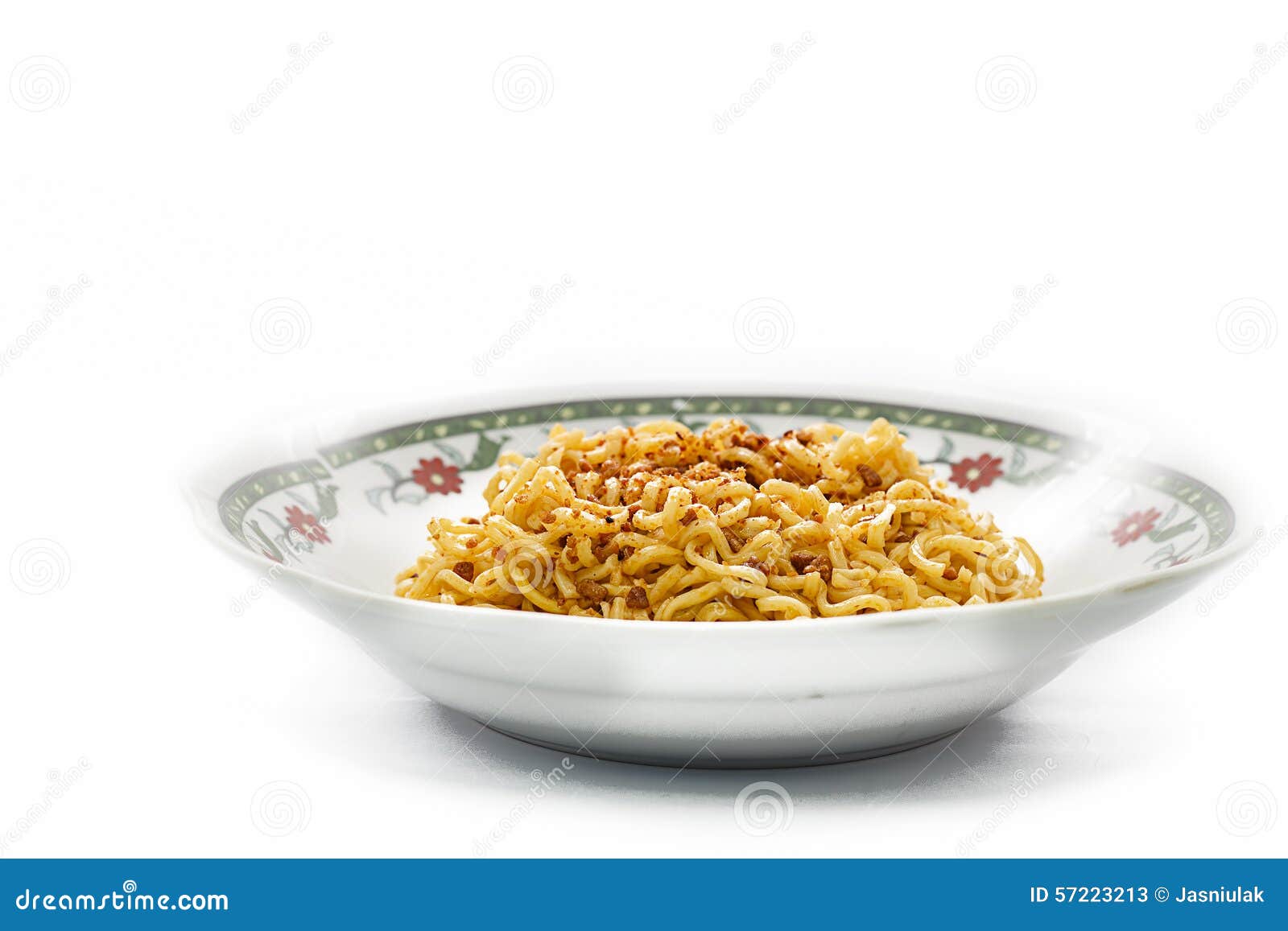 Instant Fried Noodles in Plate. Stock Image - Image of ground, food ...
