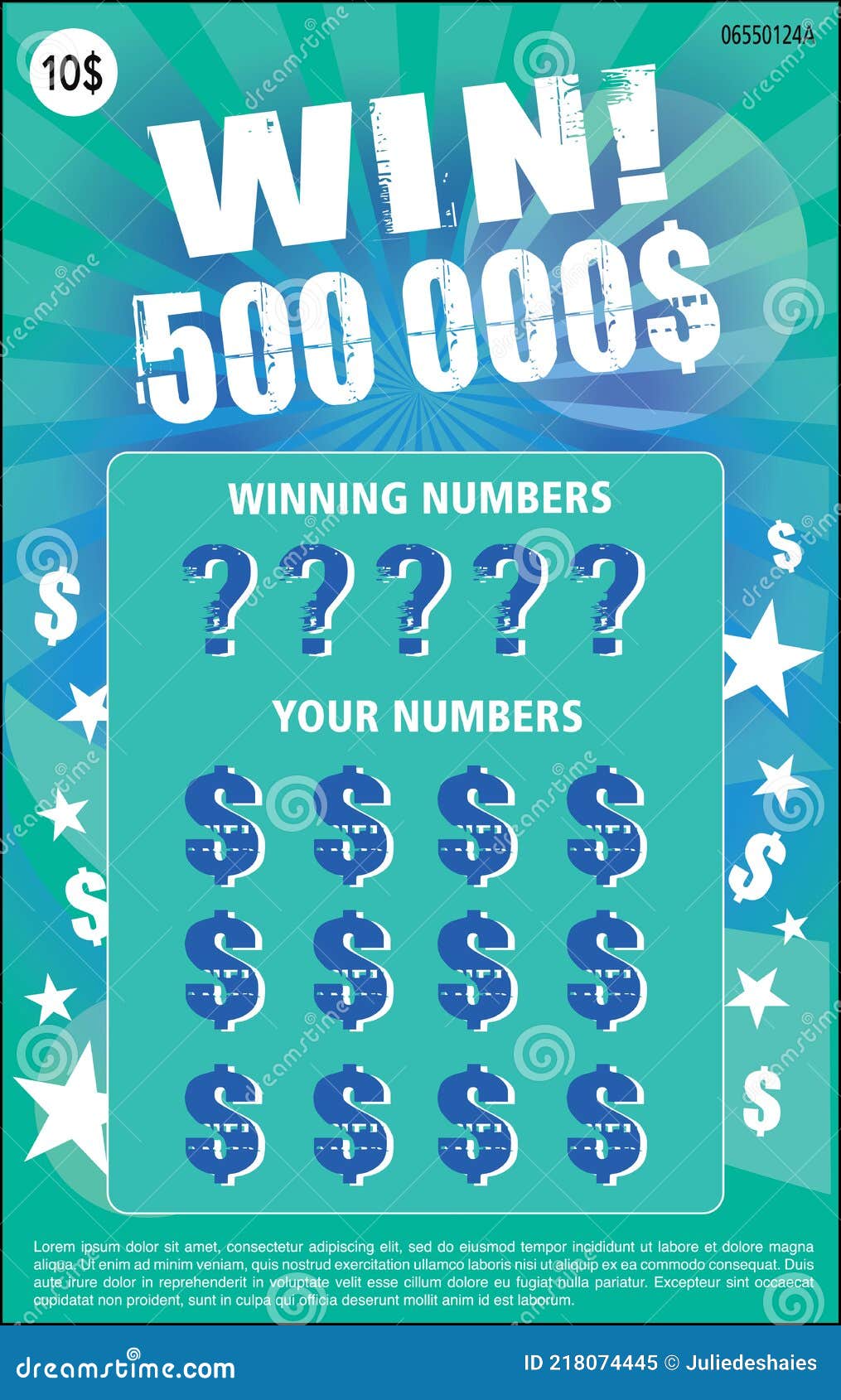 Instant Lottery Ticket Scratch Off Vector Stock Vector - Illustration ...