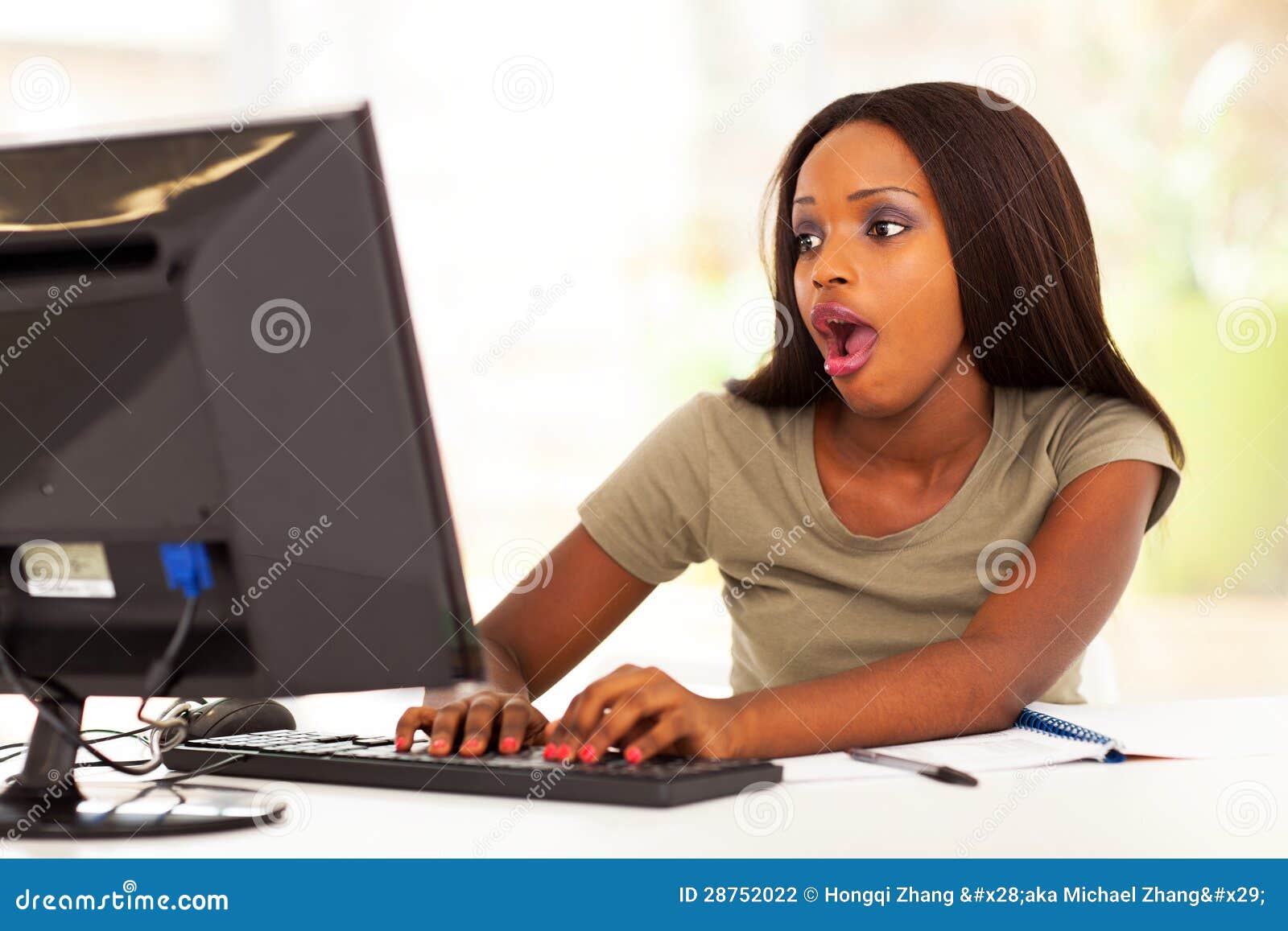 Instant message surprise stock photo. Image of african - 28752022
