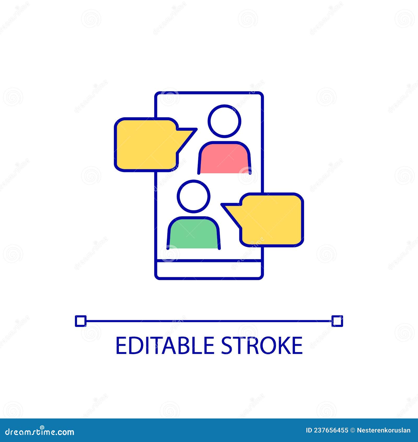 Instant Messaging App RGB Color Icon Stock Vector - Illustration of ...