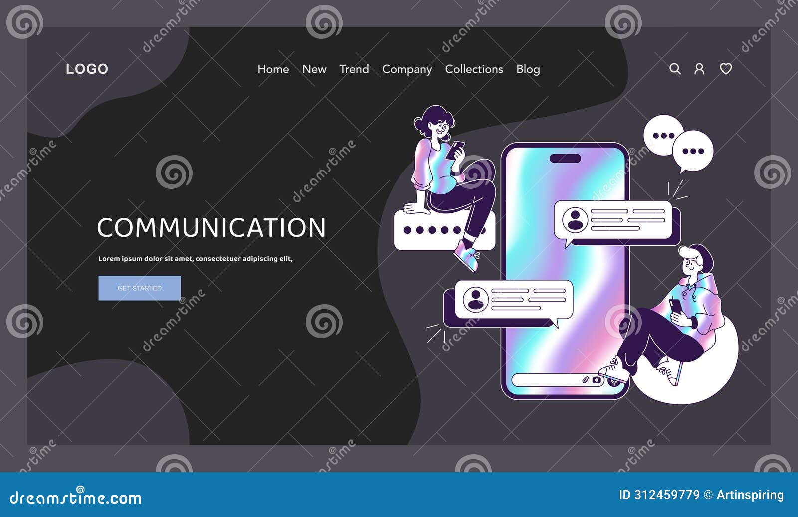 Two People Engage in Digital Conversation Via Text Messages on ...