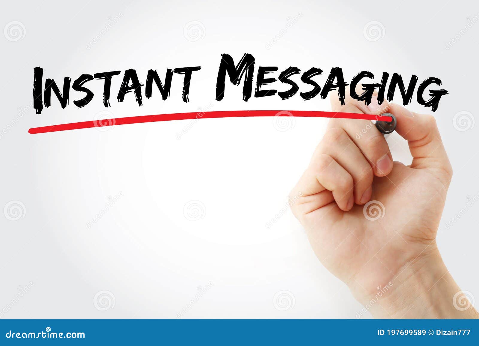 Instant Messaging Text with Marker Stock Image - Image of hand, design ...