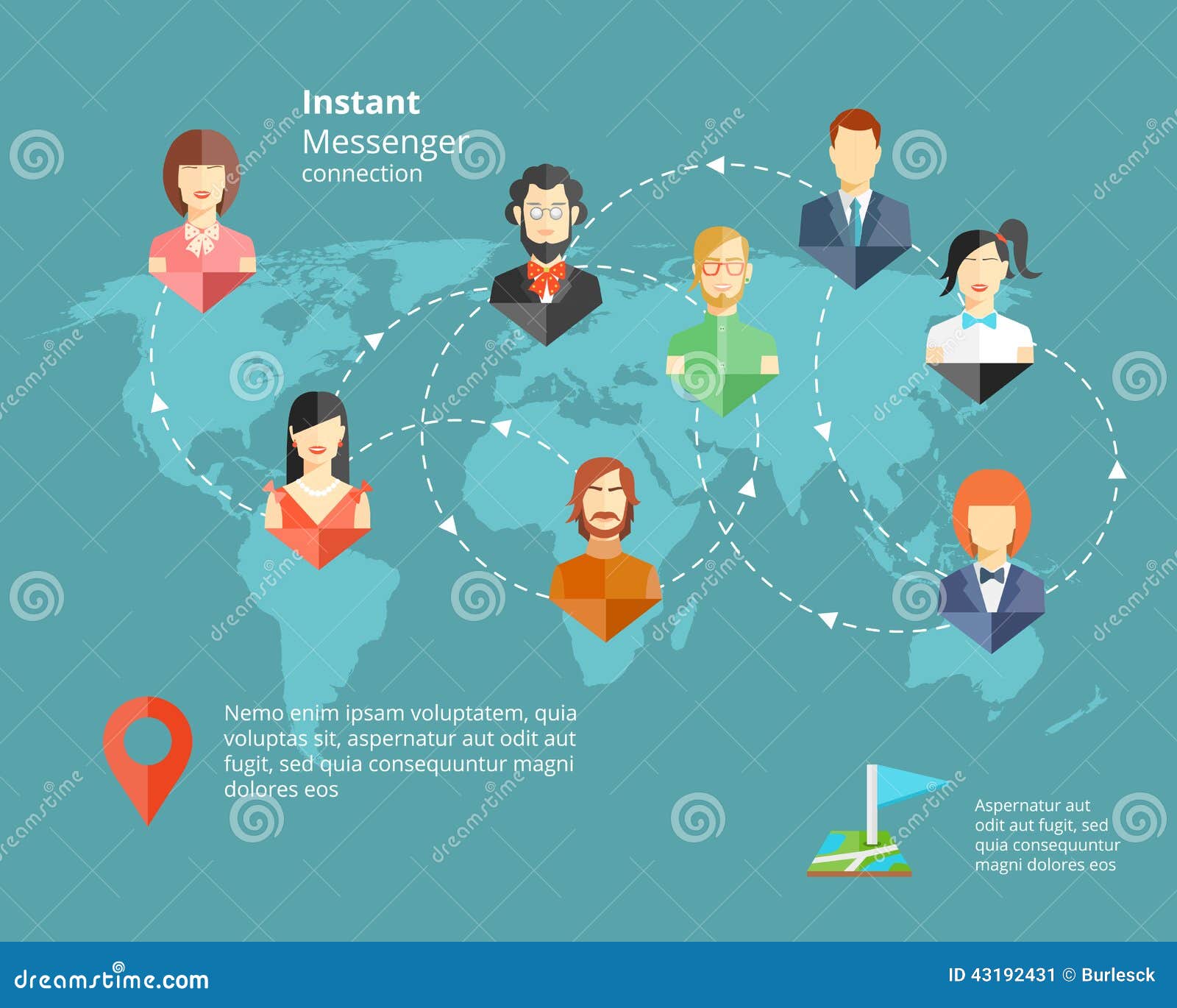 Instant Messenger Concept ilustração do vetor. Ilustração de avatar ...