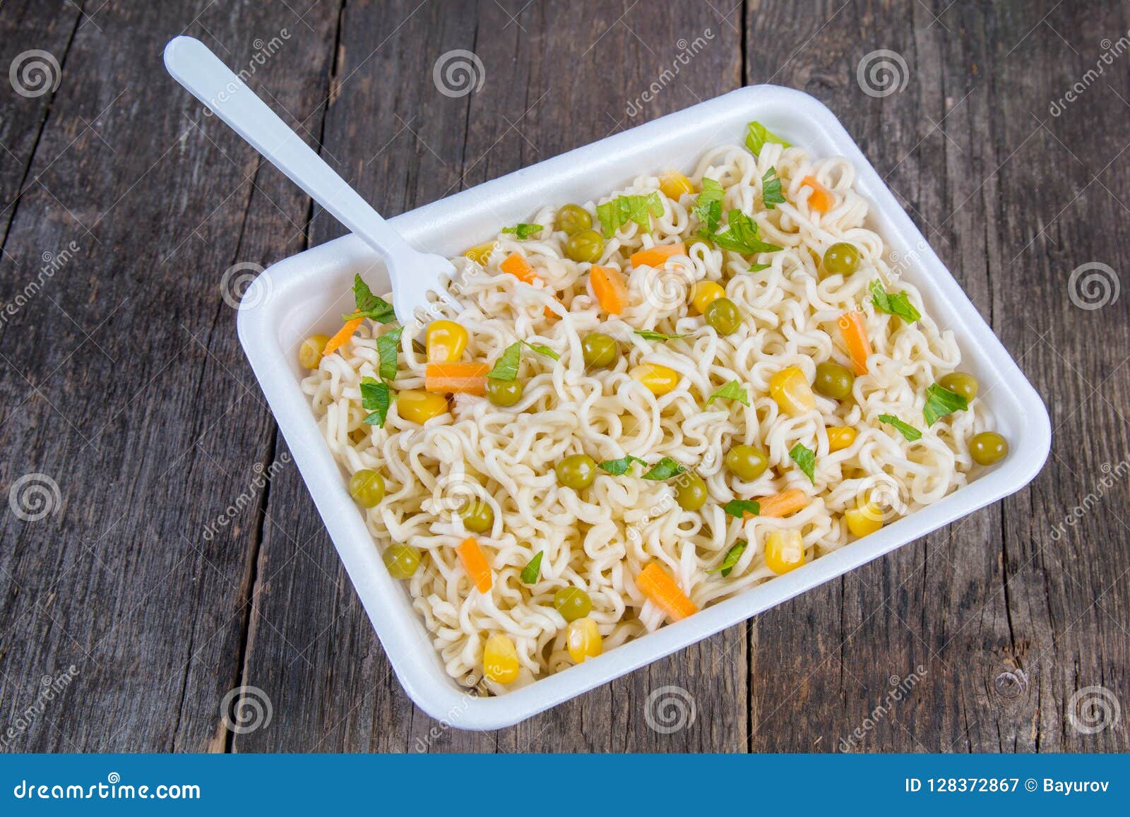 Cooked Instant Noodle with Ingredients Stock Image - Image of bowl ...