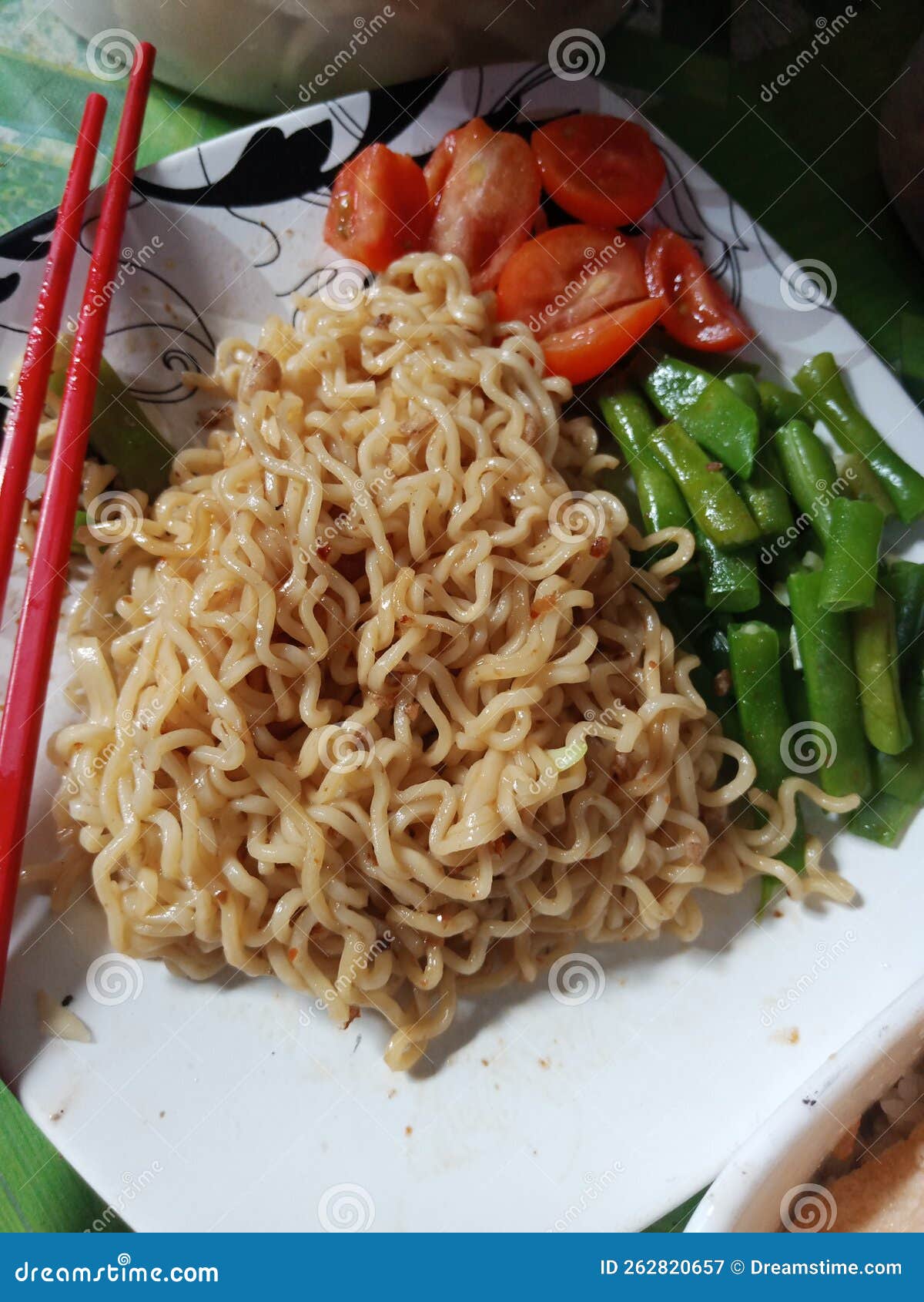 Instant Noodles with Vegetables As a Nutritional Balance Stock Image ...