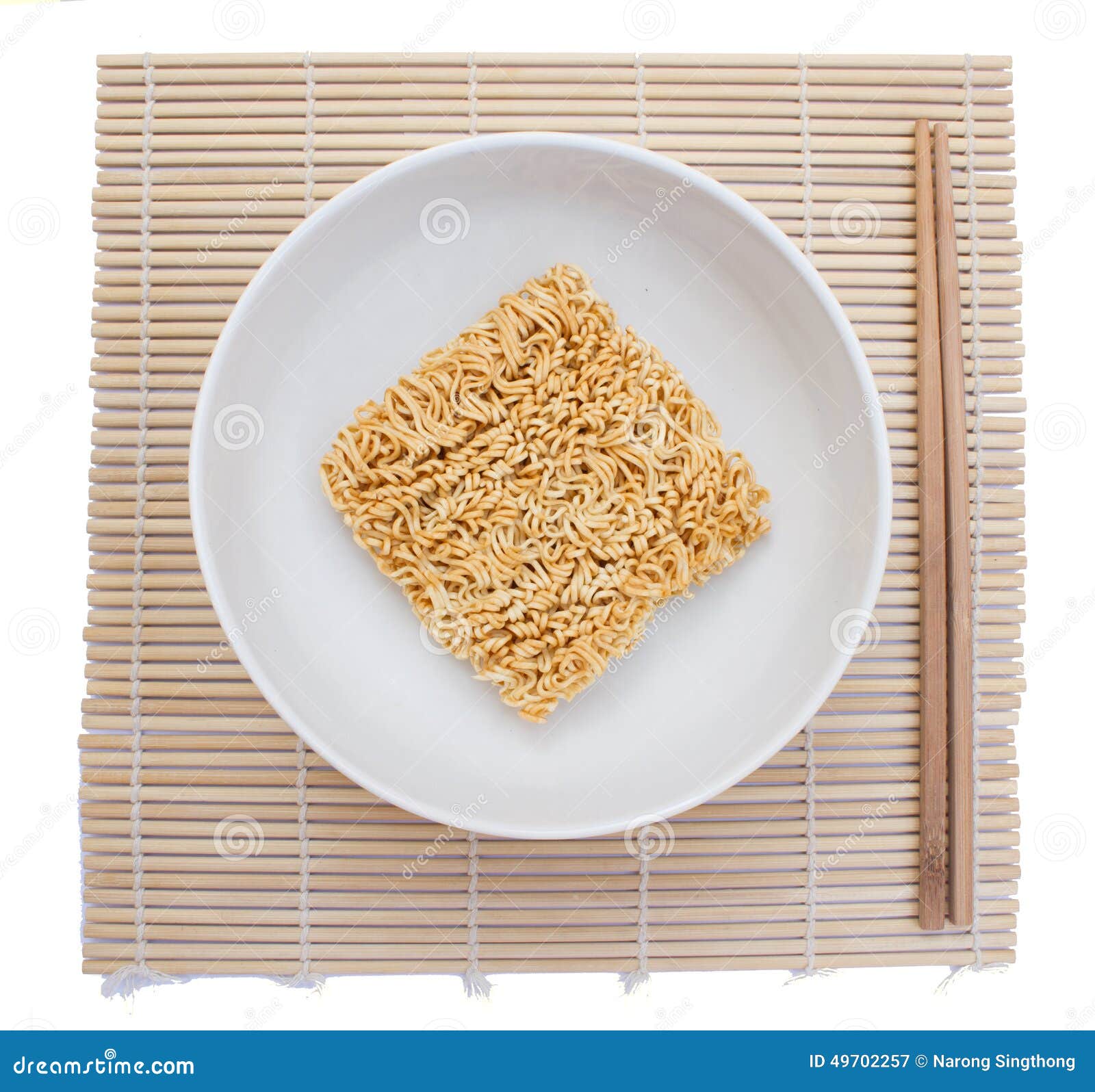 Instant Noodles on White Background. Stock Image - Image of full ...