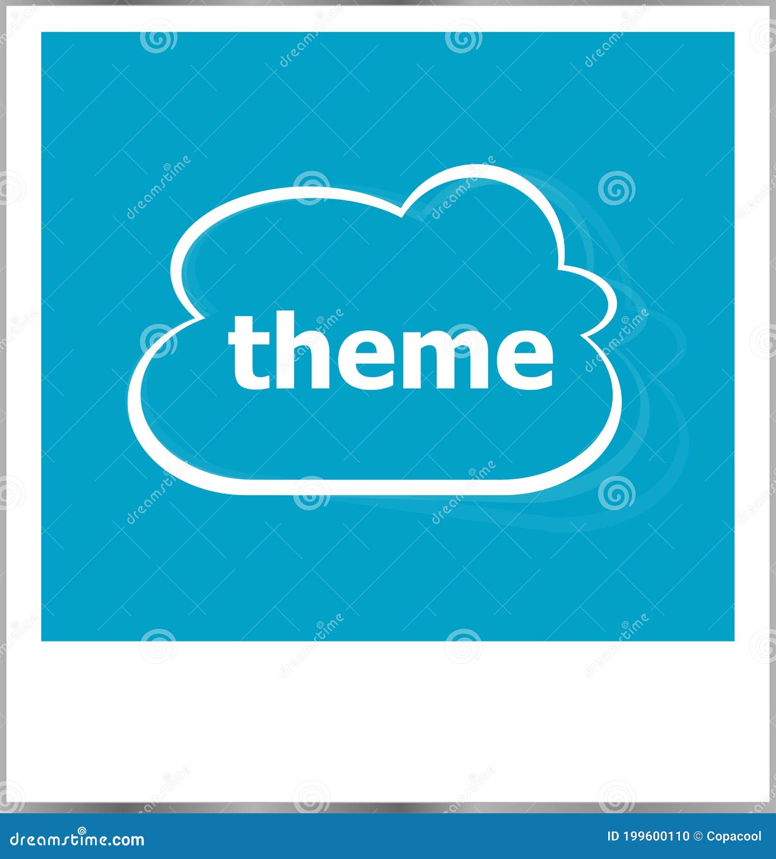 Instant Photo Frame with Cloud and Theme Word, Business Concept Stock ...