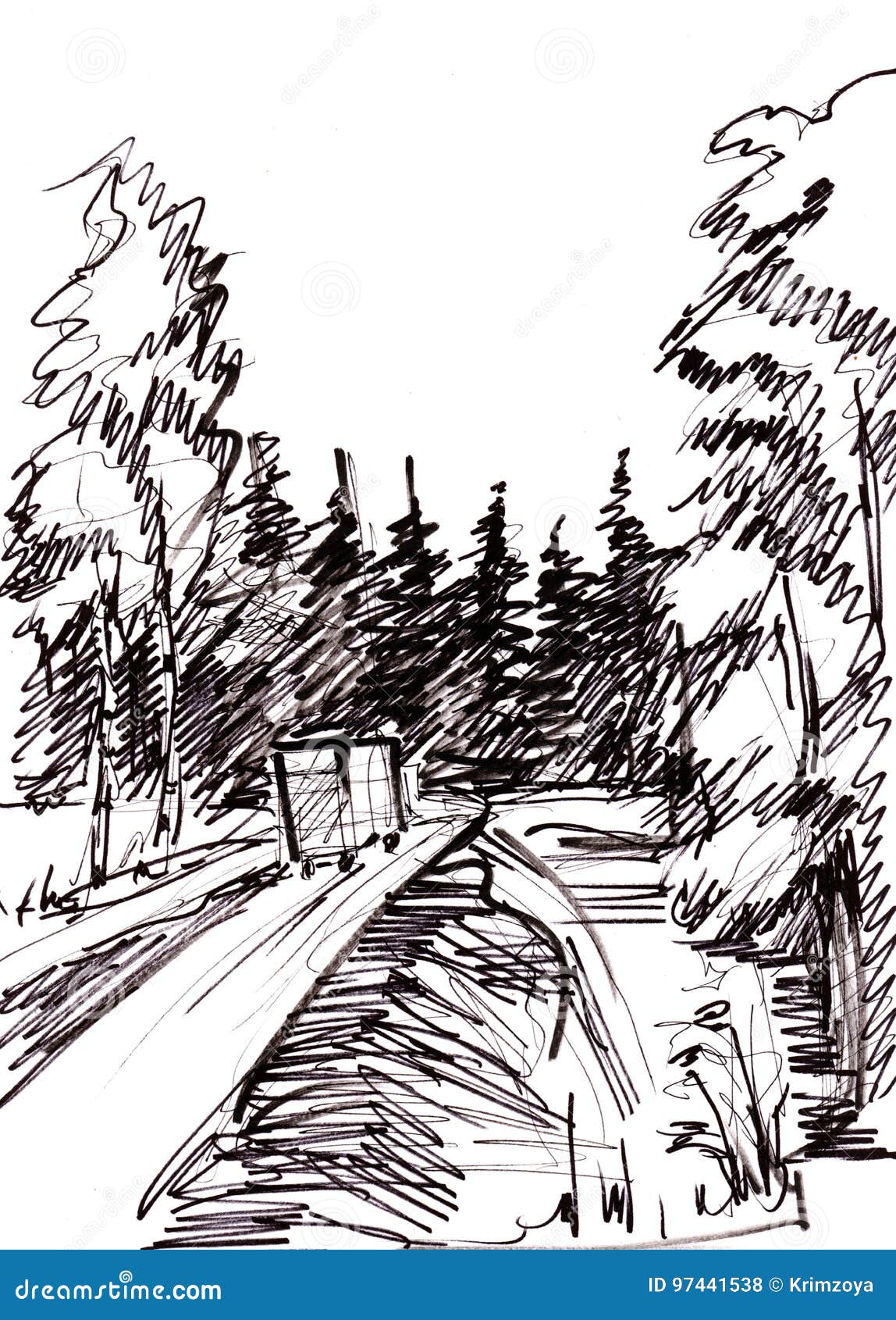 A Sketch Of A Road Map With Various Stops Along The Way Represents The Progression And Different ...