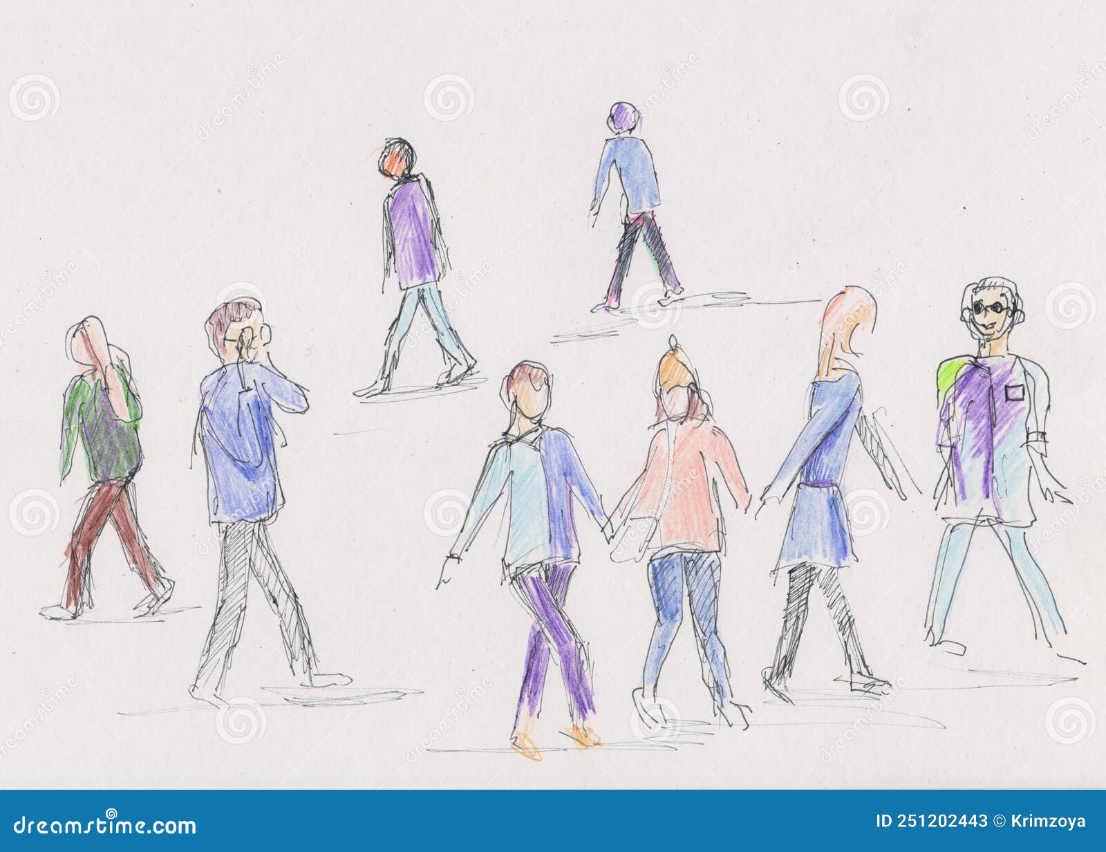 Instant sketch, people stock image. Image of pencils - 251202443