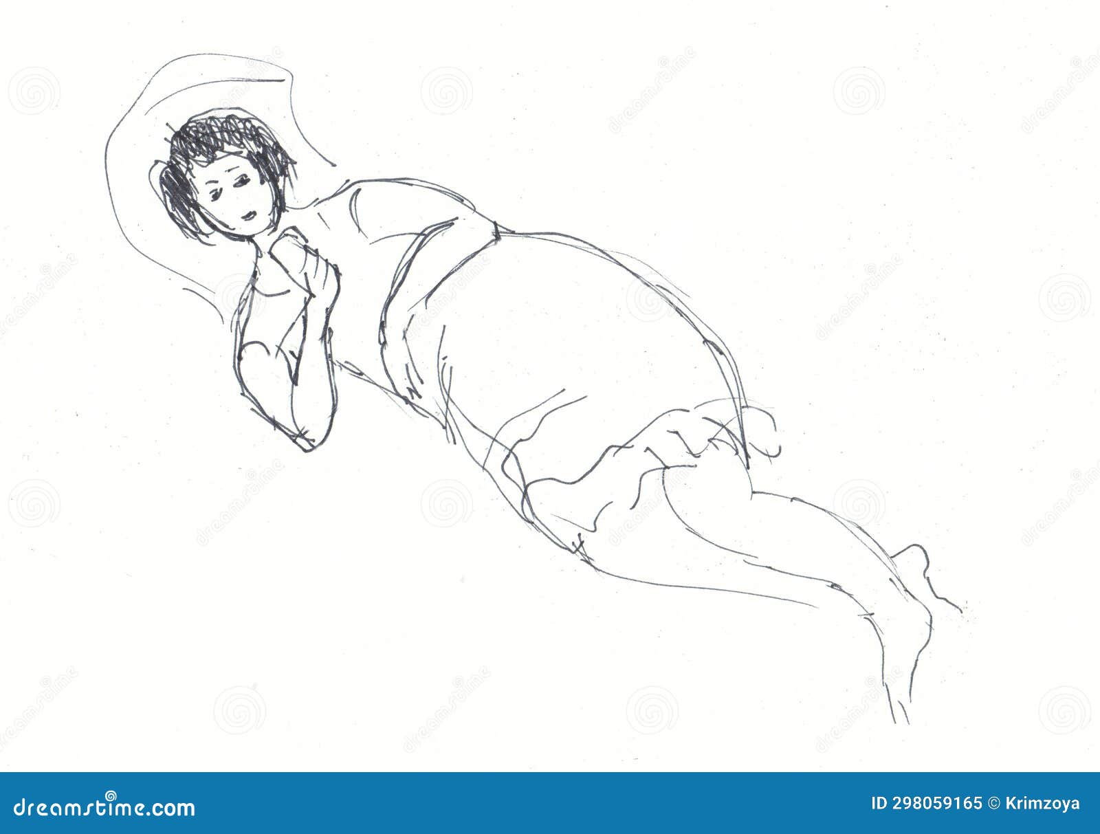 Woman Resting At Beautiful Country House, Stretching After Waking Up ...