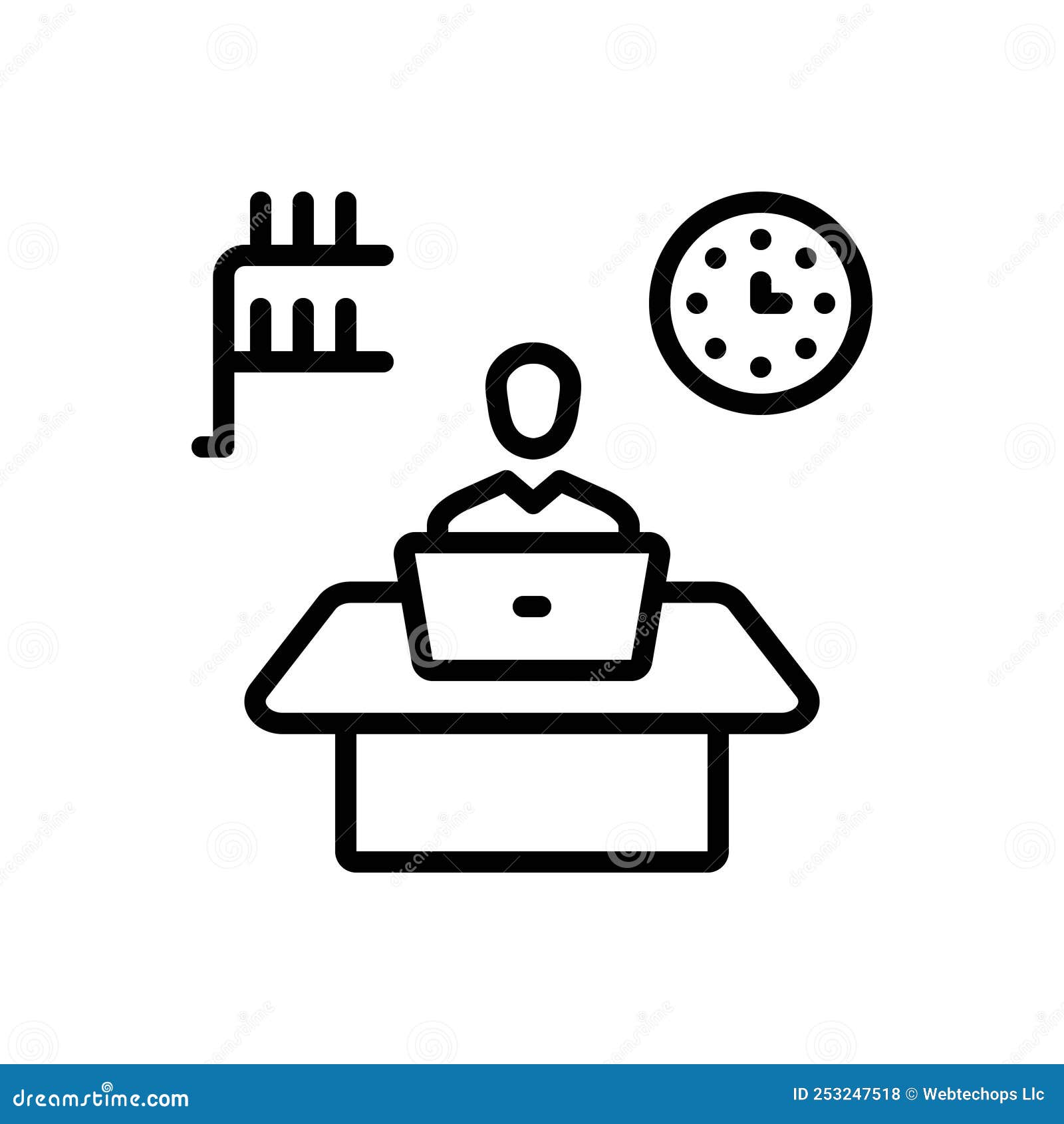 Black Line Icon for Instantly, Immediately and Quick Stock Vector ...