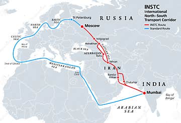 INSTC, International Northâ€“South Transport Corridor, Political Map ...