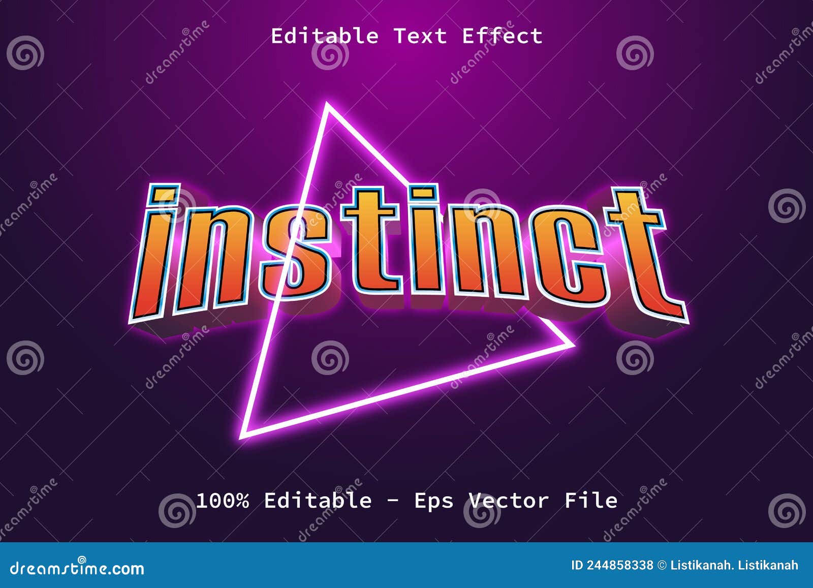 Instinct with Modern Style Editable Text Effect Stock Vector ...