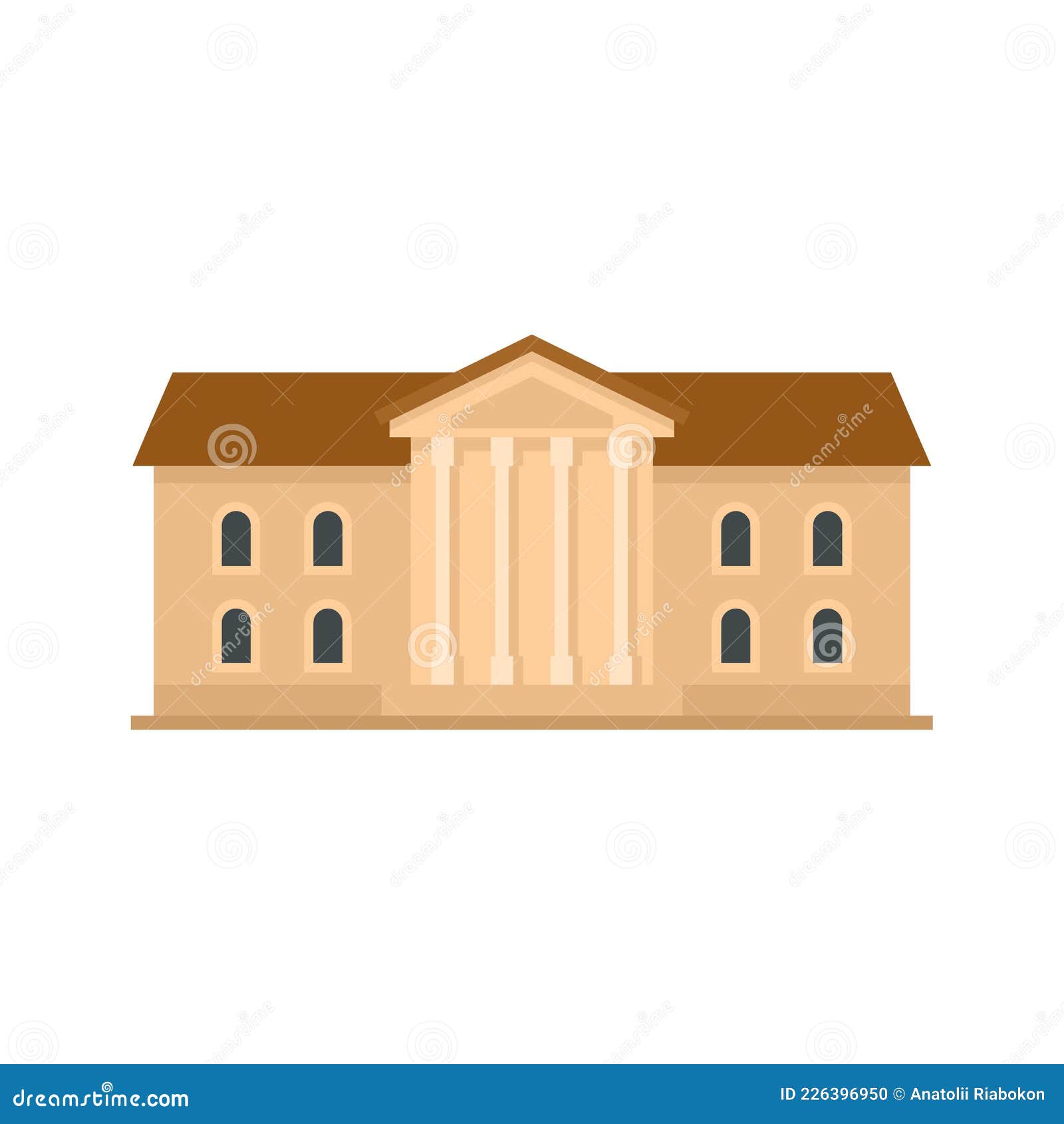 Institute Building Icon Flat Isolated Vector Stock Vector ...