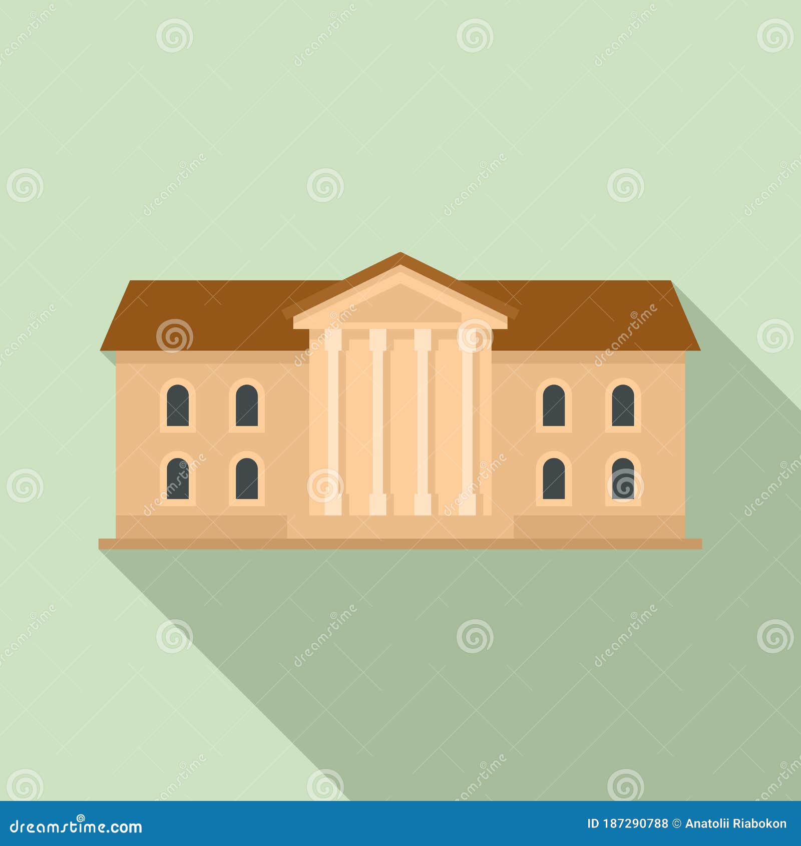 Institute Building Line And Glyph Icon. Scool Vector Illustration ...