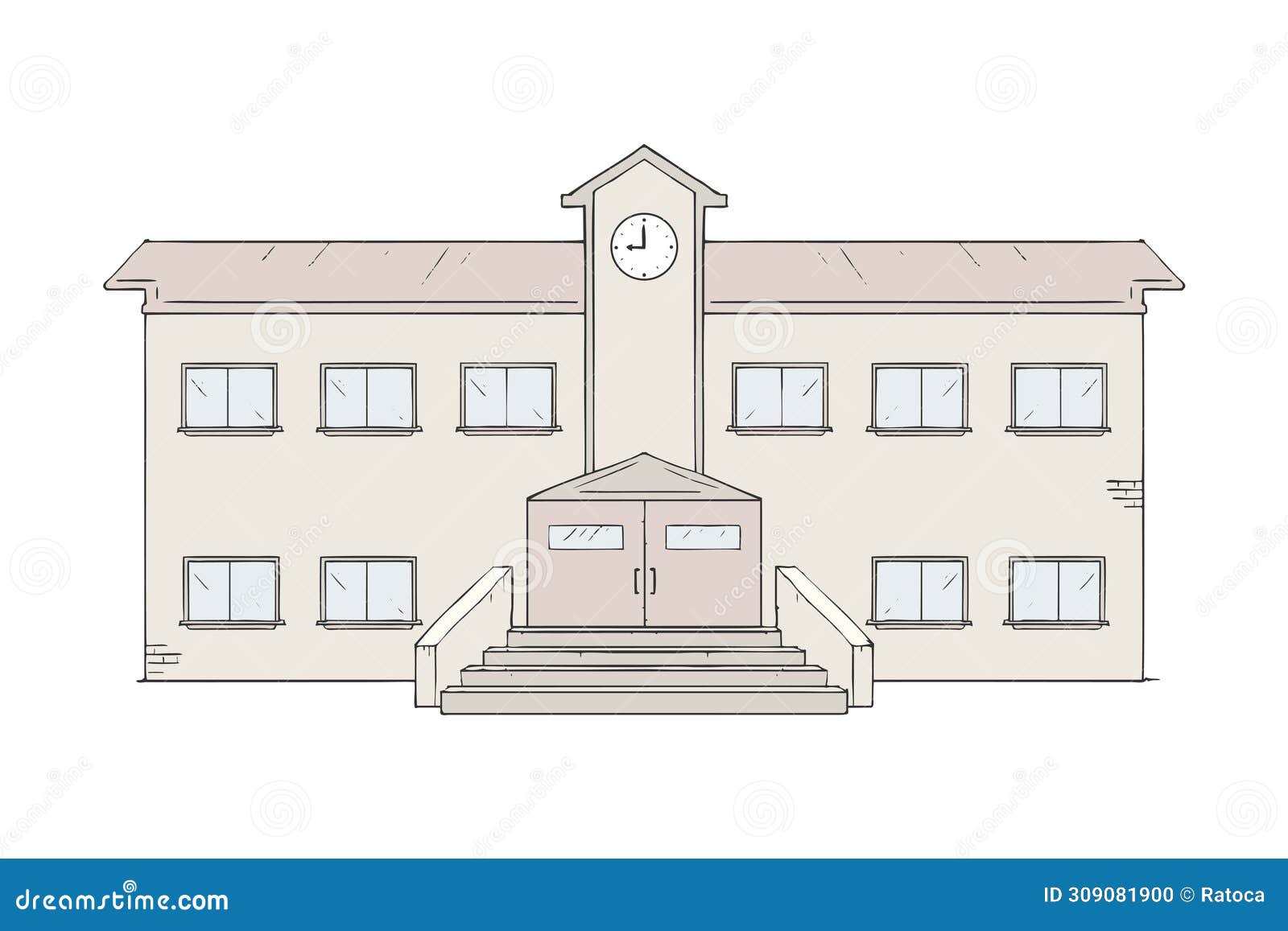 Institute Hand Drawing Style Stock Vector - Illustration of classic ...