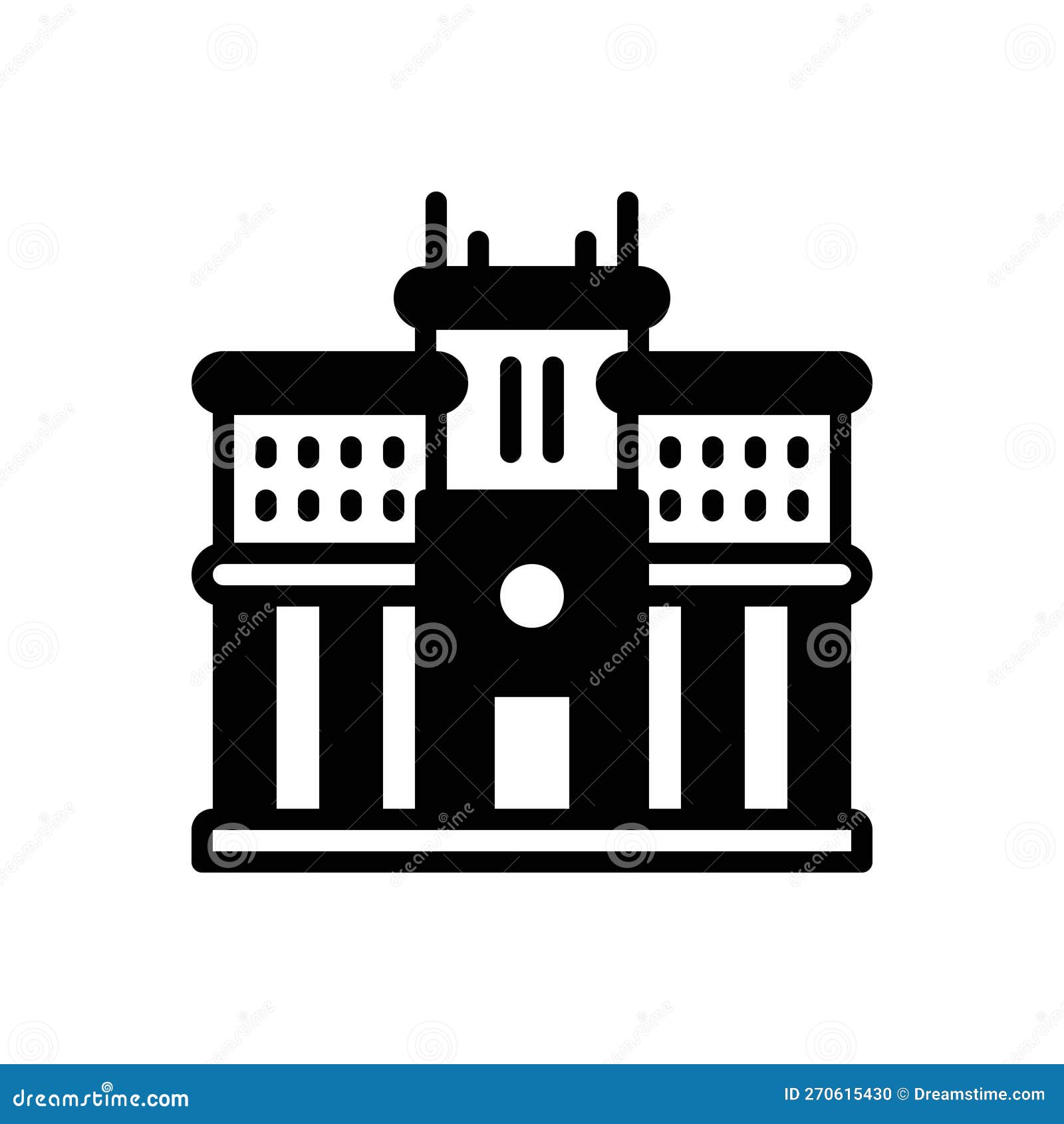 Black Solid Icon for Institute, Establishment and Office Stock Vector ...