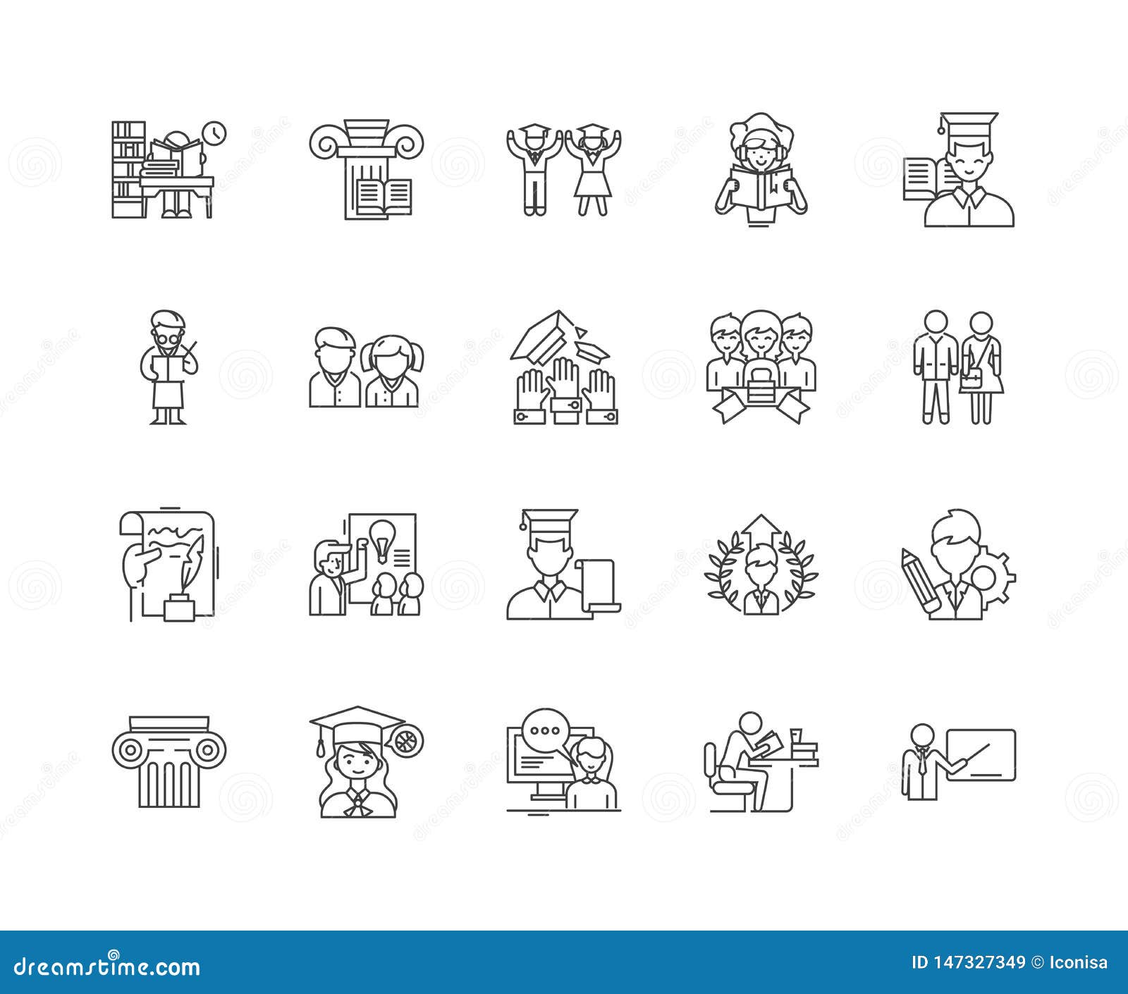 Institutes Line Vector Icons And Signs. Vector, Bank, Design ...