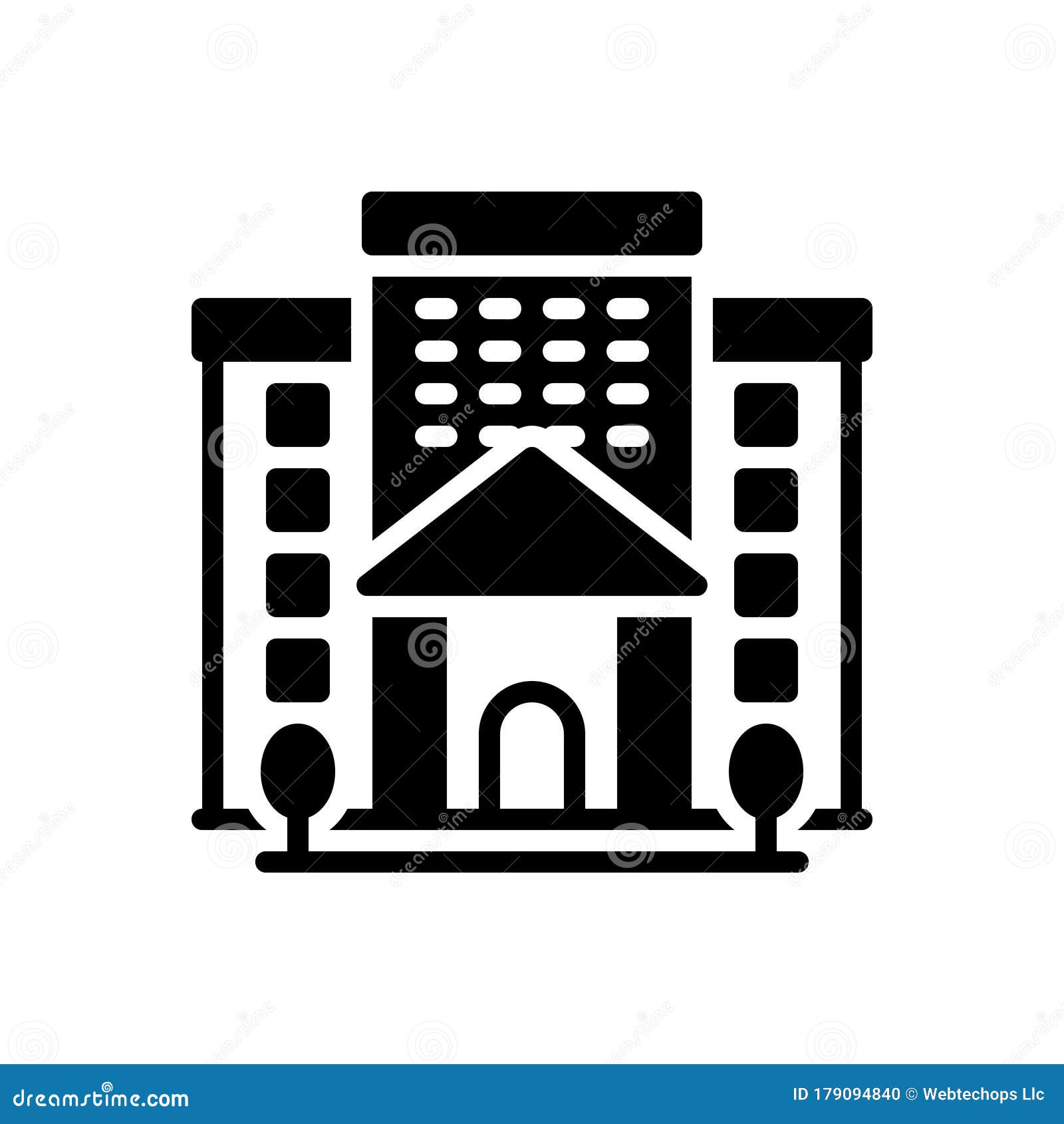 Black Solid Icon for Institution, Academy and Foundation Stock Vector ...