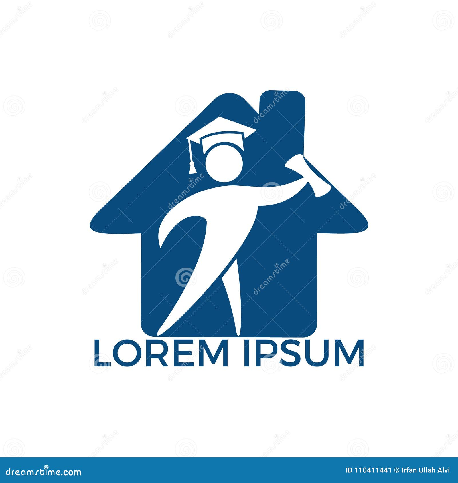 Student House Shape Logo Design. Education Logo. Stock Vector ...