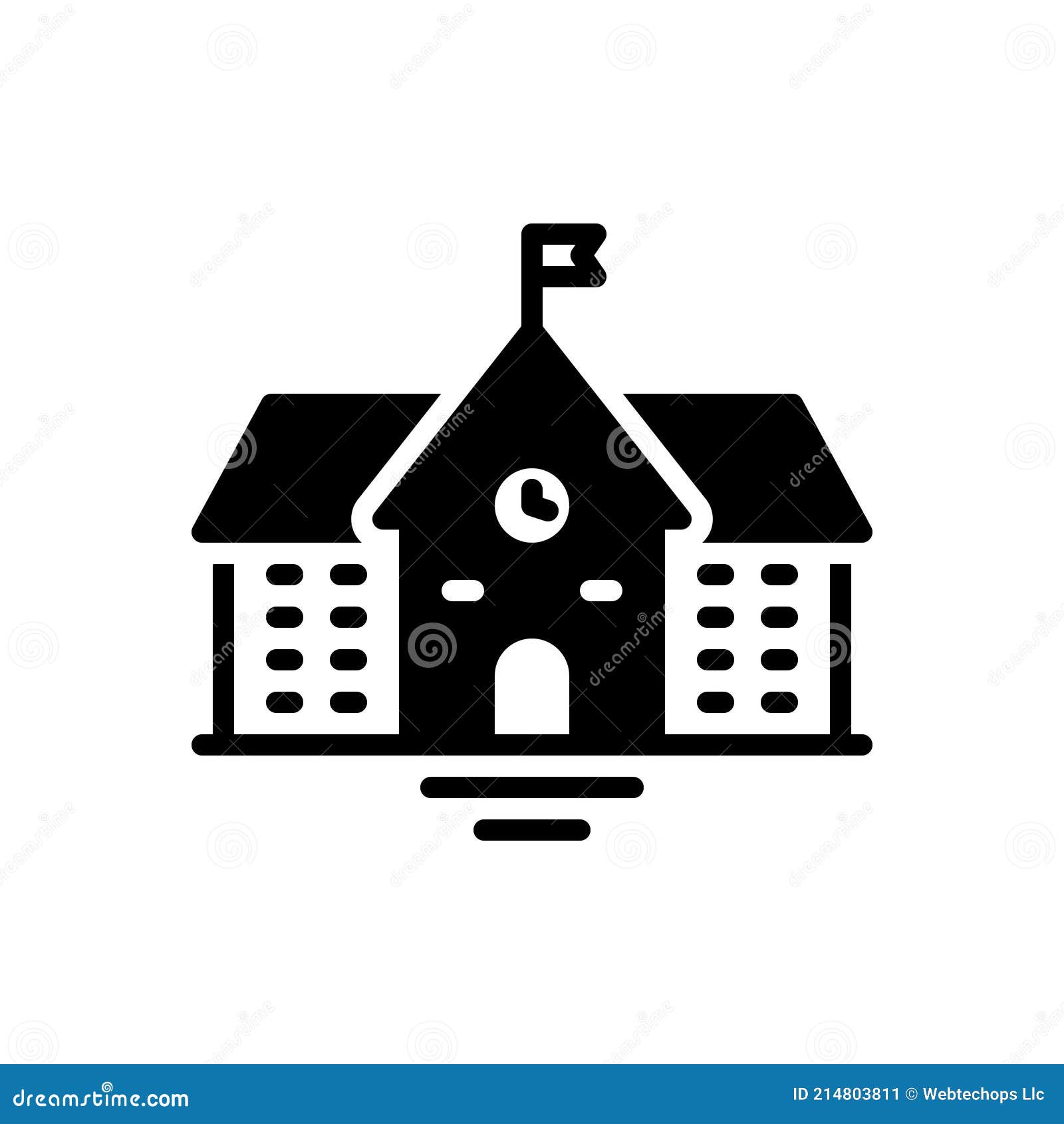 Black Solid Icon for Institutional, Architecture and Building Stock ...