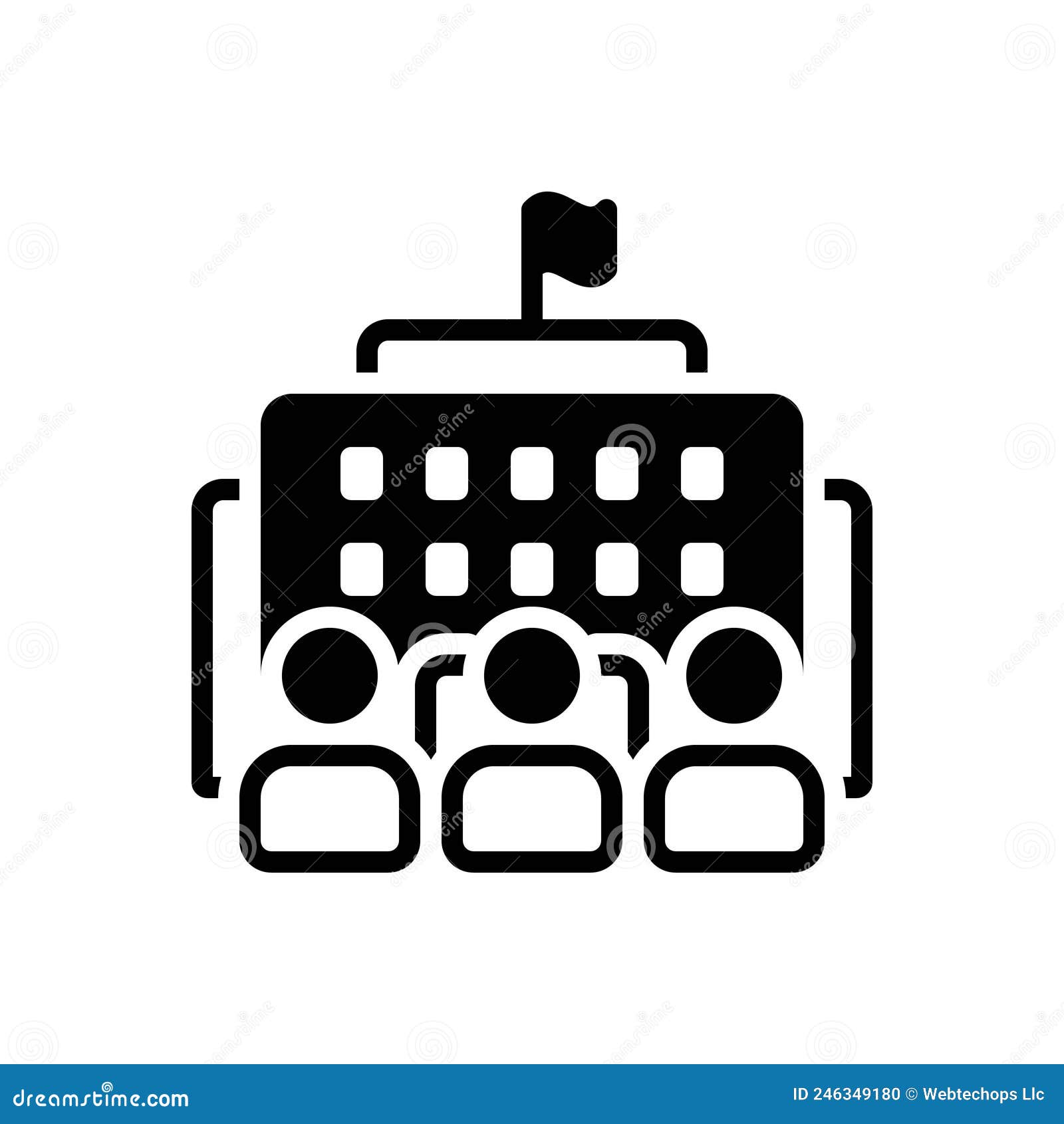 Black Solid Icon for Institutional, Public and Building Stock Vector ...