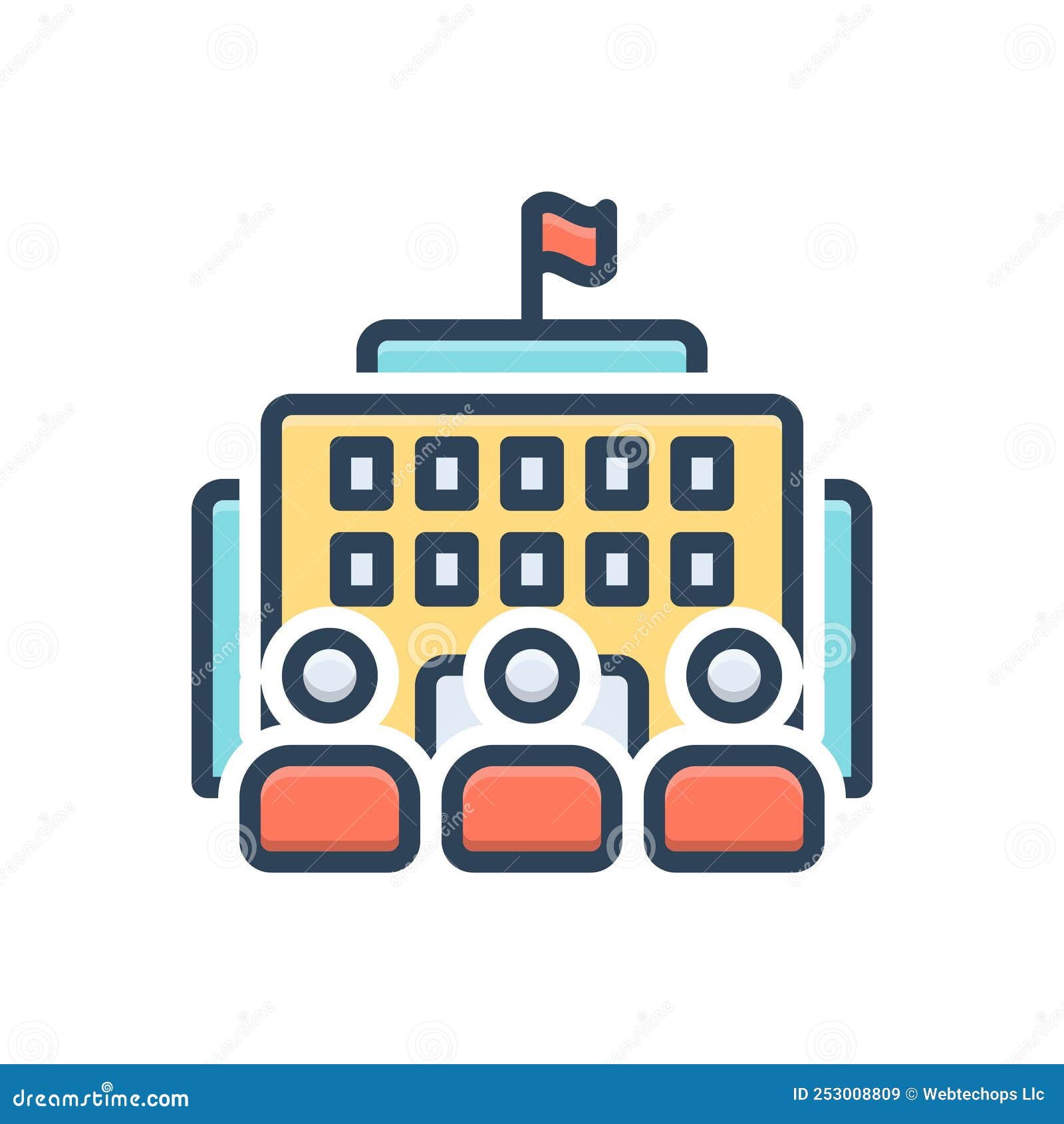 Color Illustration Icon for Institutional, Public and Building Stock ...