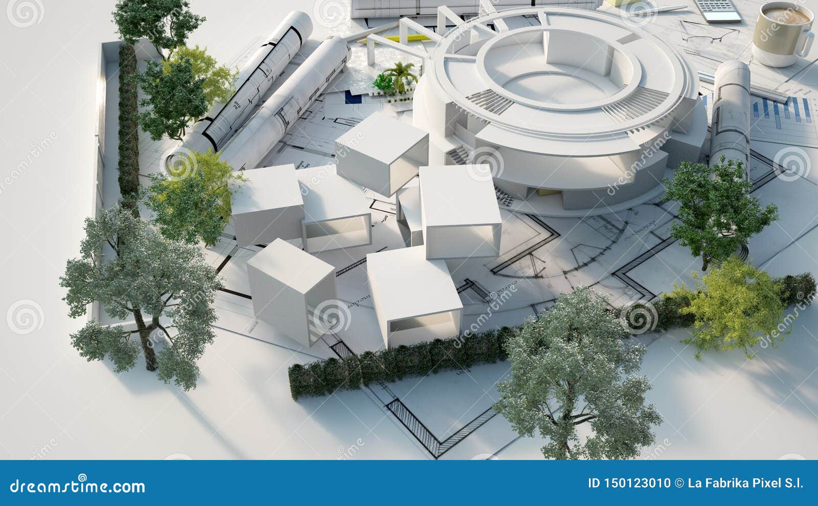 Institutional Project Model Stock Illustration - Illustration of ...