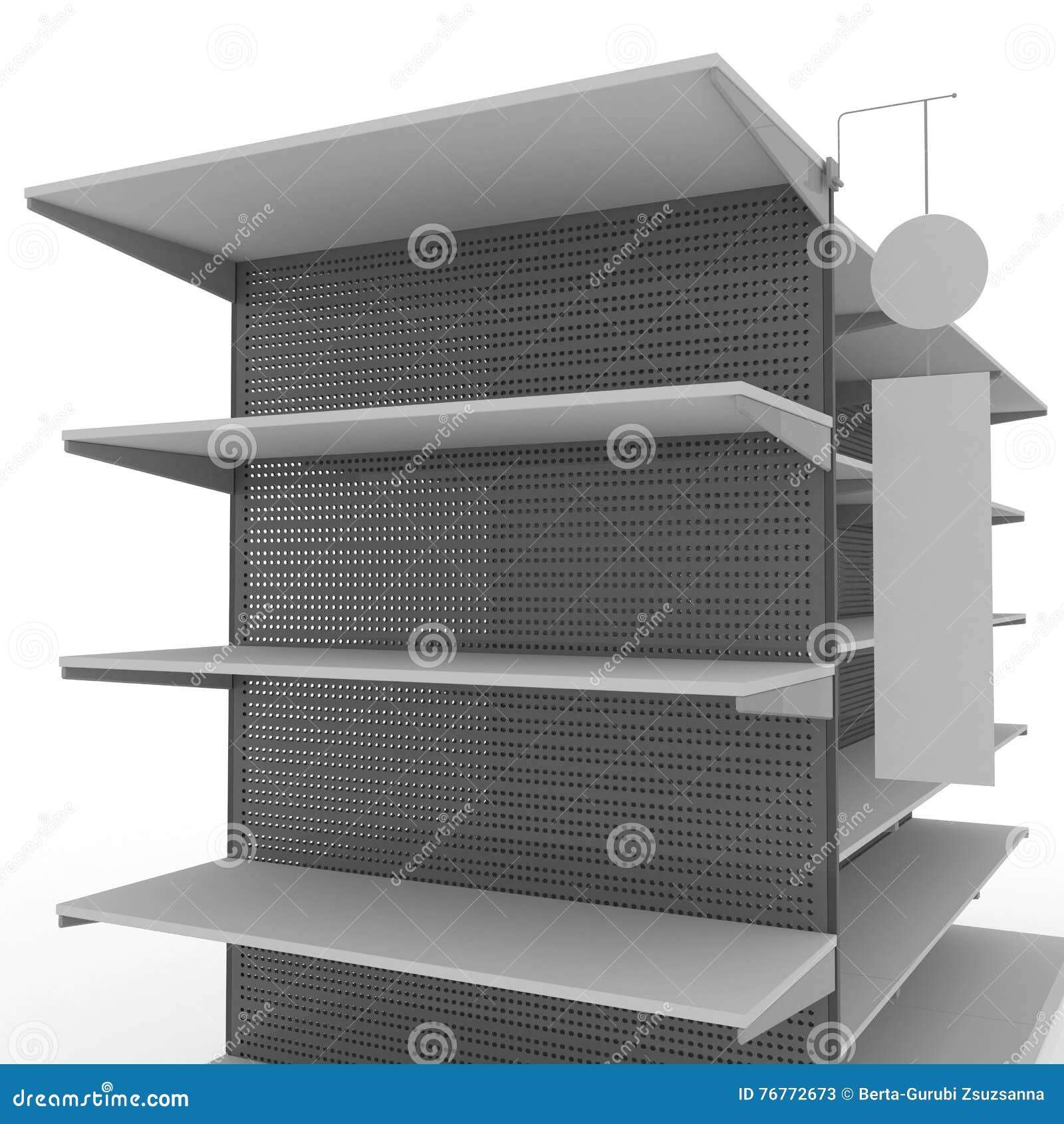 Instore Display - Shelf Mockup Stock Illustration - Illustration of ...