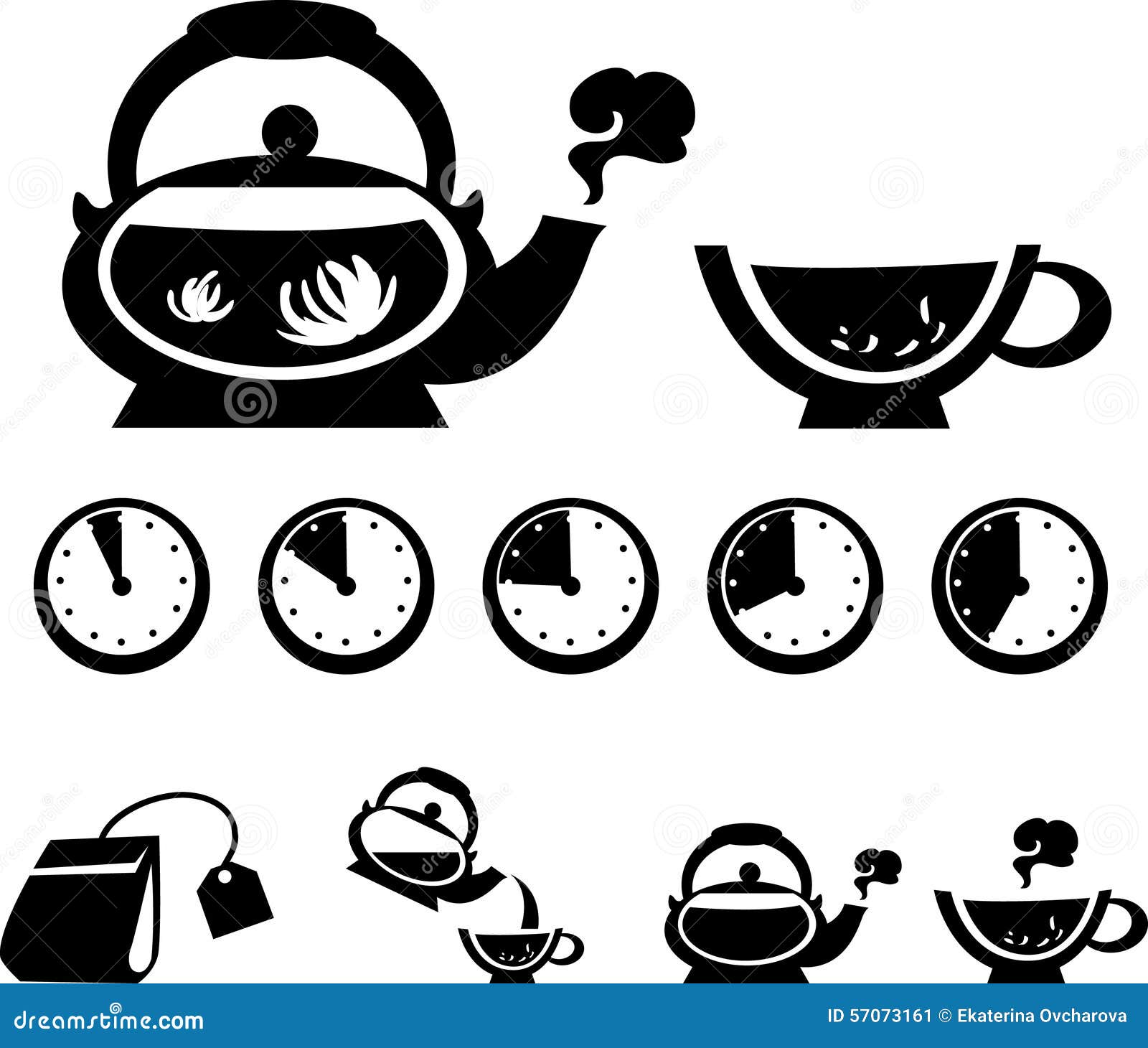 Instructies Voor Het Maken Van Thee, Vectorpictogrammen Vector ...