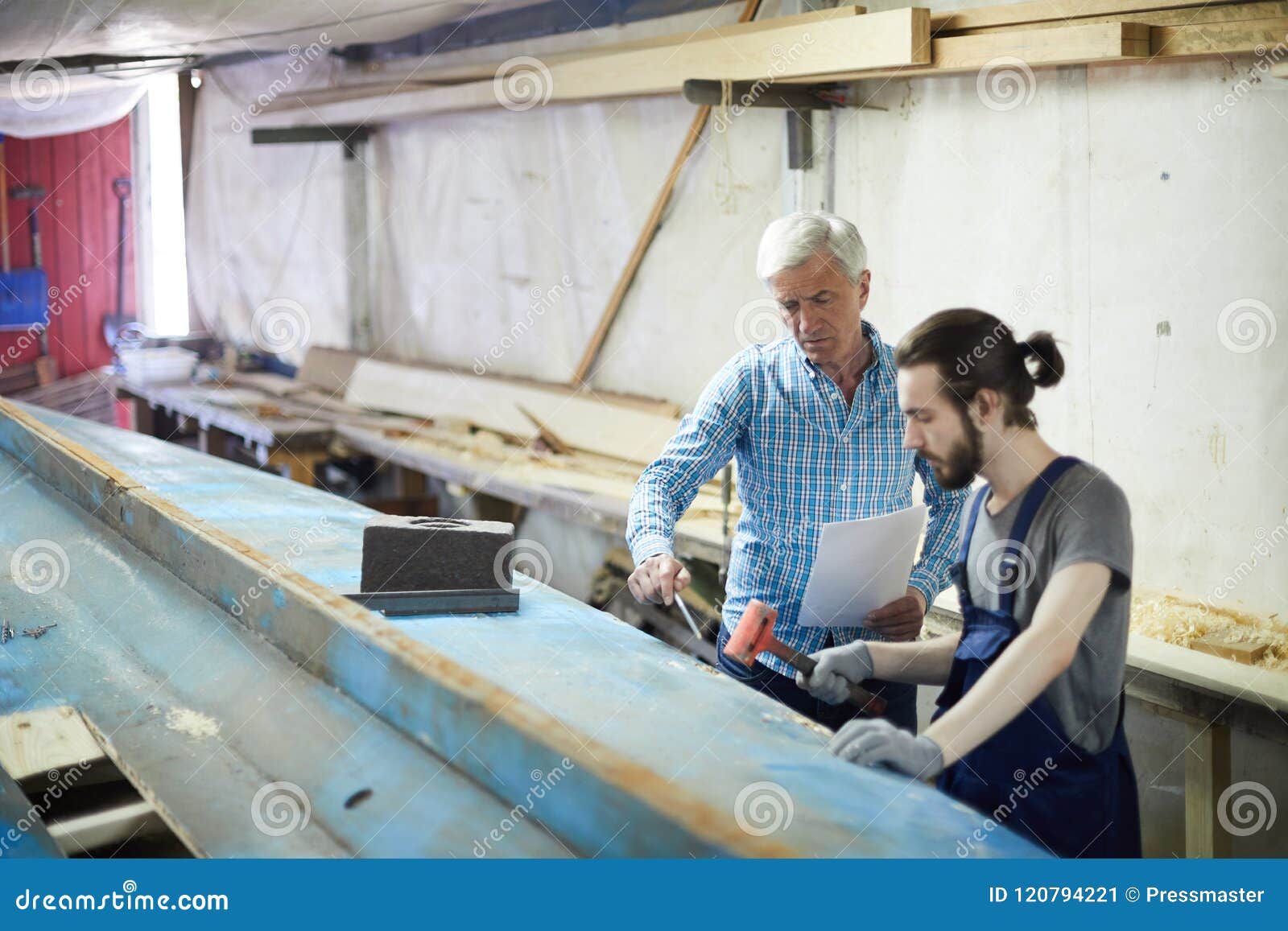 Instructing trainee stock image. Image of ship, dockyard - 120794221