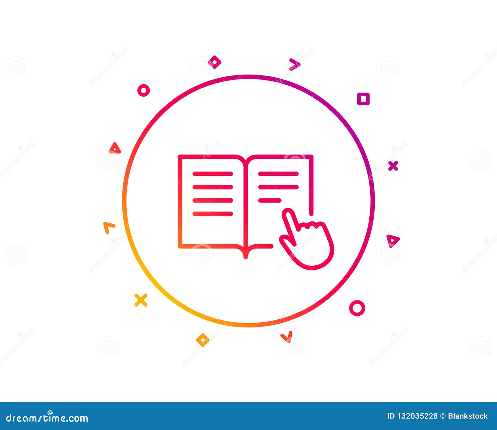 Instruction Book Line Icon. Education Symbol. Vector Stock Vector ...
