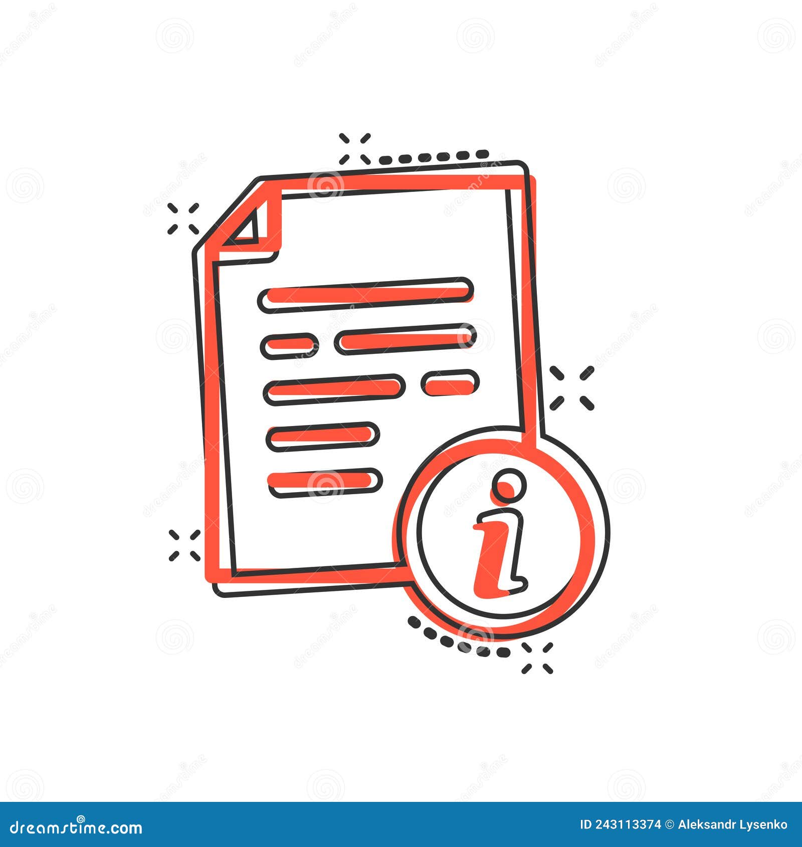 Instruction Document Icon in Comic Style. Manual Cartoon Vector ...