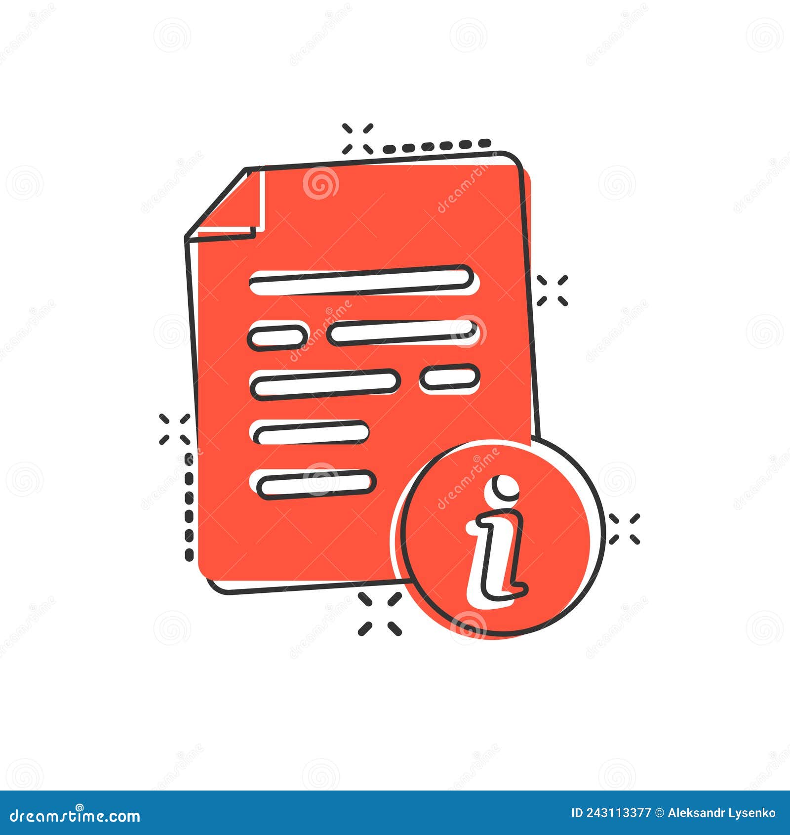 Instruction Document Icon in Comic Style. Manual Cartoon Vector ...