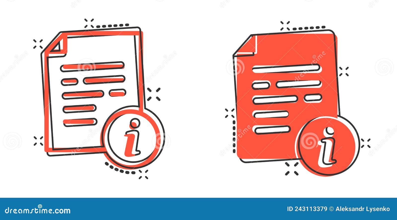 Instruction Document Icon in Comic Style. Manual Cartoon Vector ...