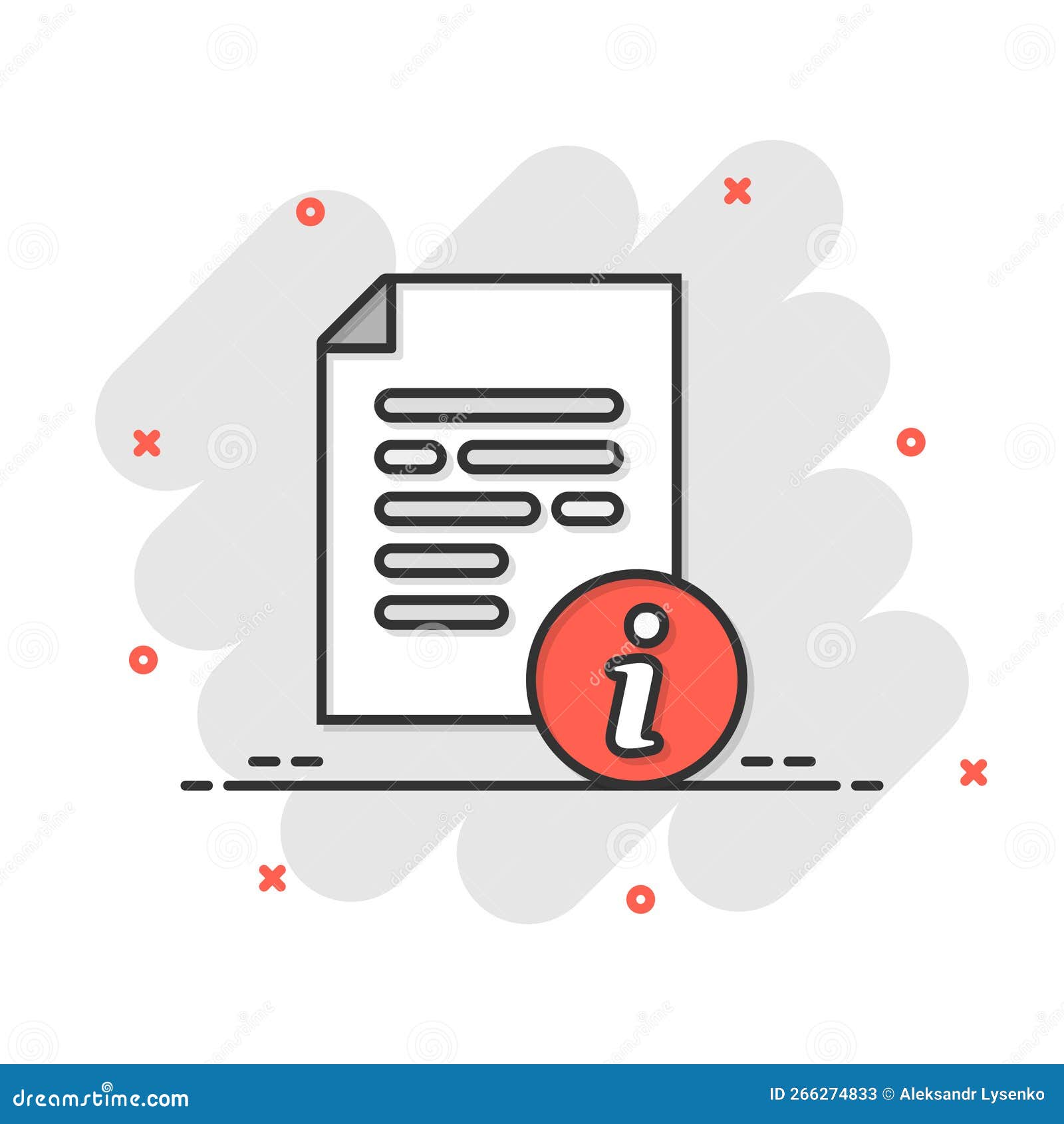 Instruction Document Icon in Comic Style. Manual Cartoon Vector ...