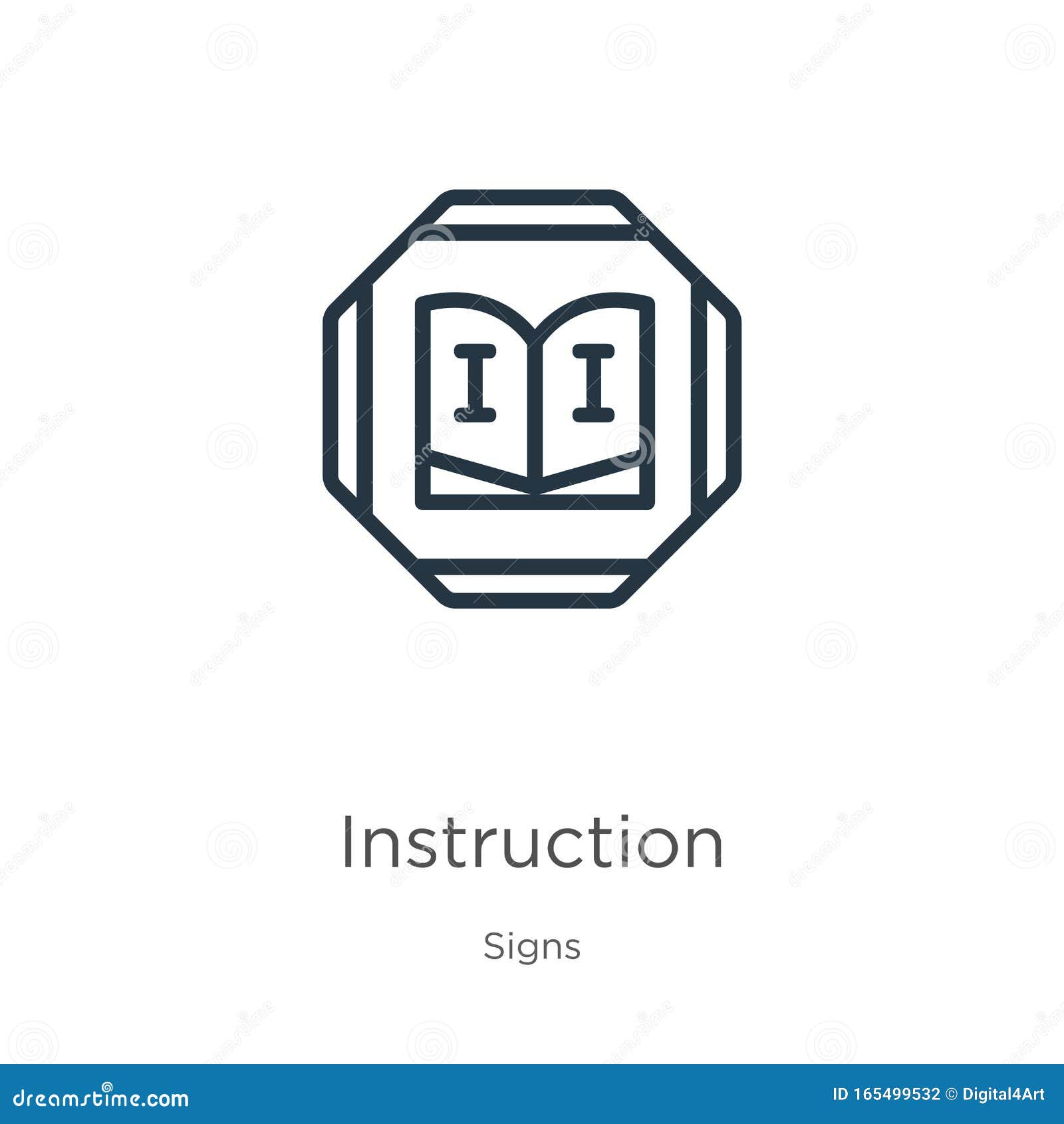 Instruction Icon. Thin Linear Instruction Outline Icon Isolated on ...
