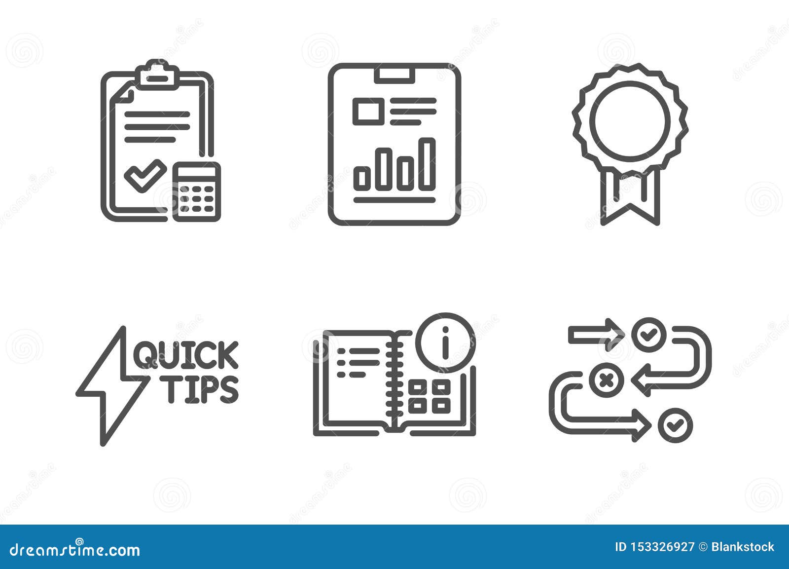 Instruction Info, Quickstart Guide and Report Document Icons Set ...