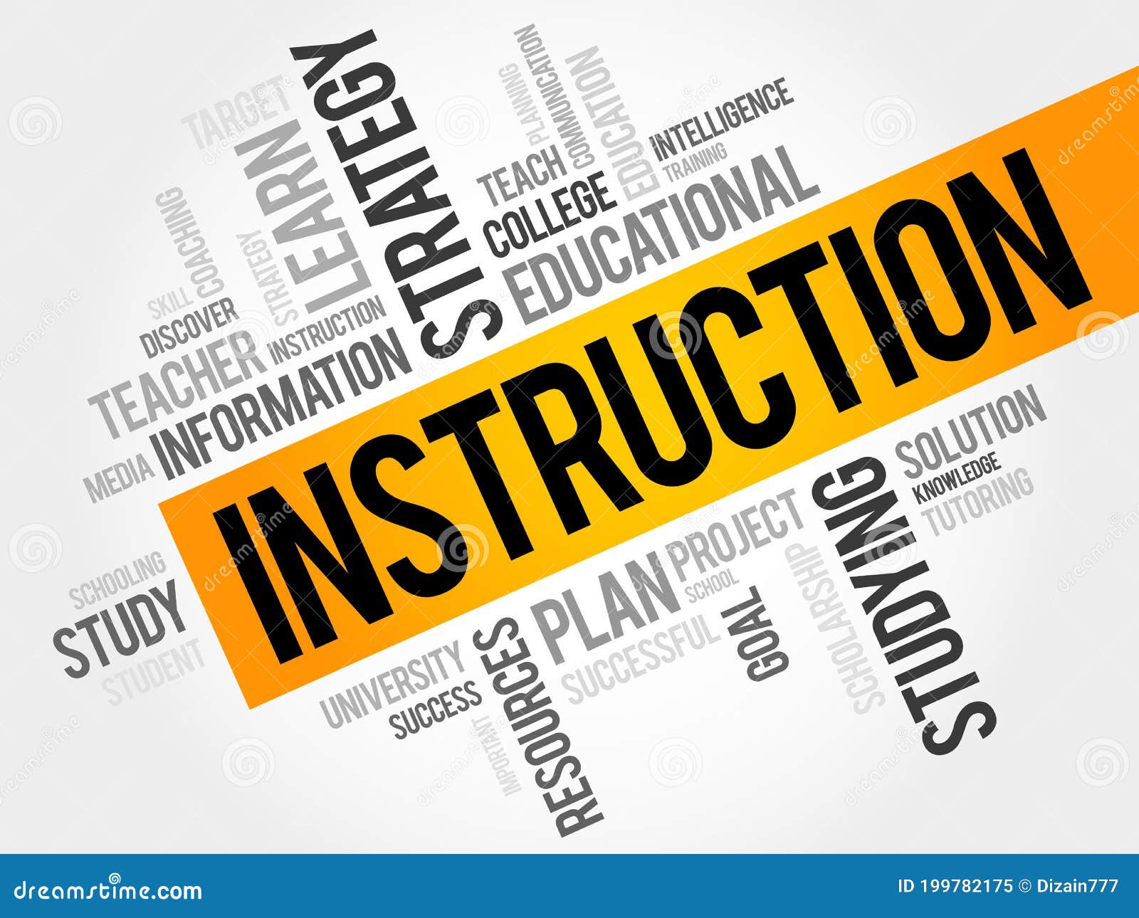 INSTRUCTION Word Cloud Background Stock Illustration - Illustration of ...