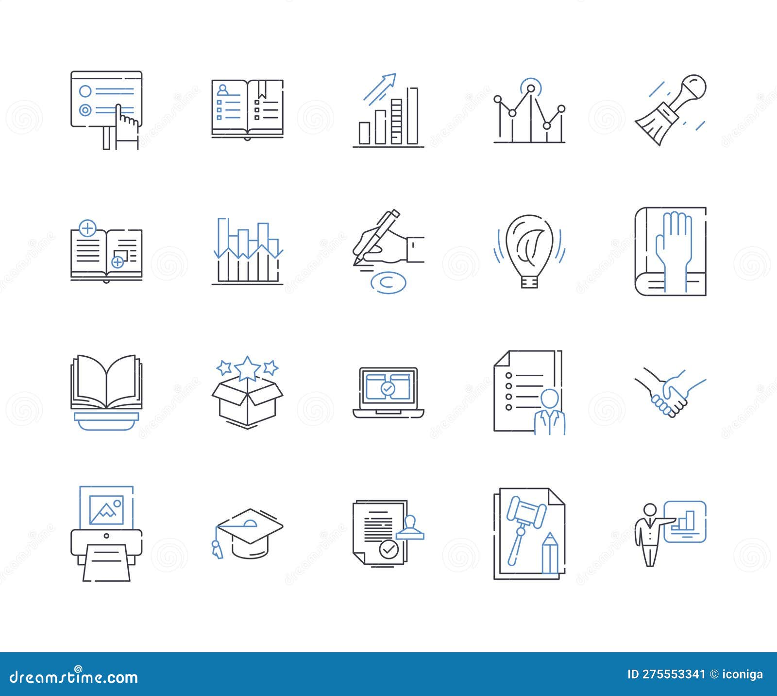 Instruction Line Icons Collection. Teach, Explain, Guide, Educate ...