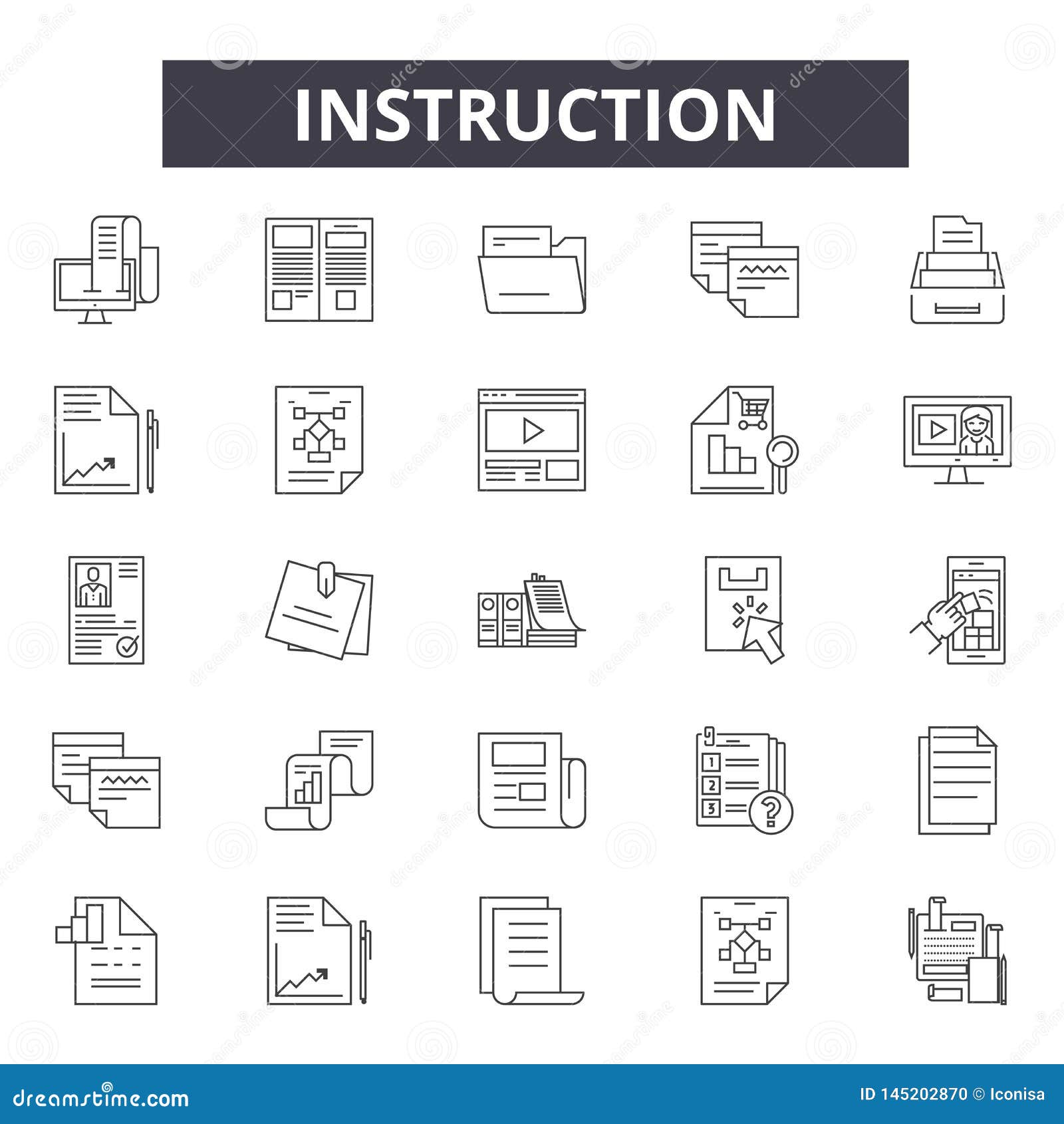 Instruction Line Icons, Signs, Vector Set, Outline Illustration Concept ...