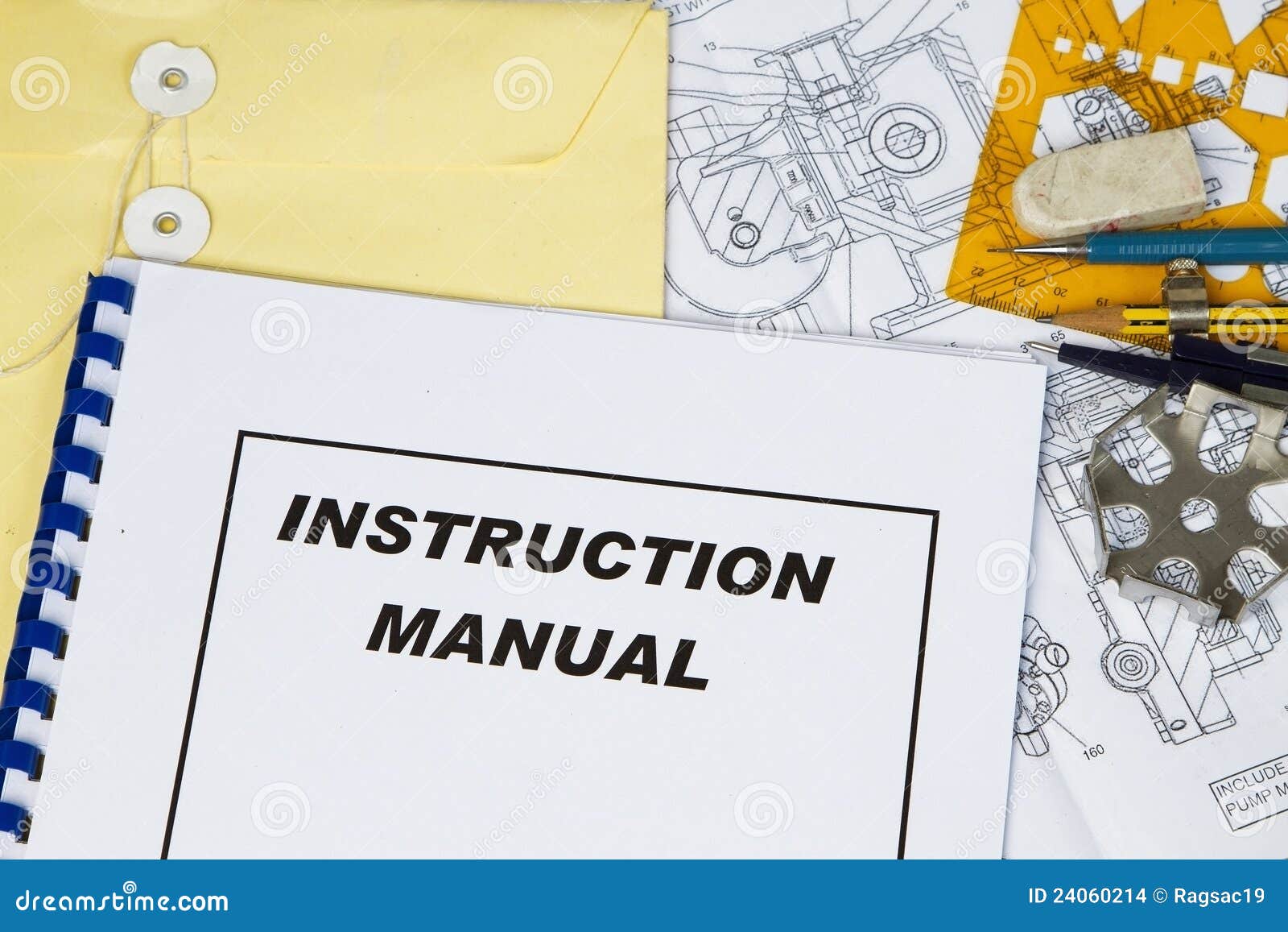 Instruction Manual stock photo. Image of compass, envelop - 24060214