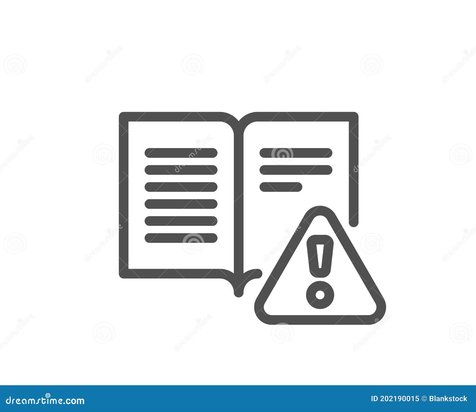 Instruction Manual Line Icon. Warning Book Sign. Vector Stock Vector ...