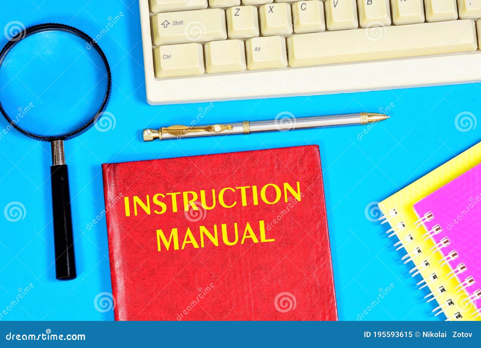 Instruction Manual. Text Label on the Document Folder Stock Image ...